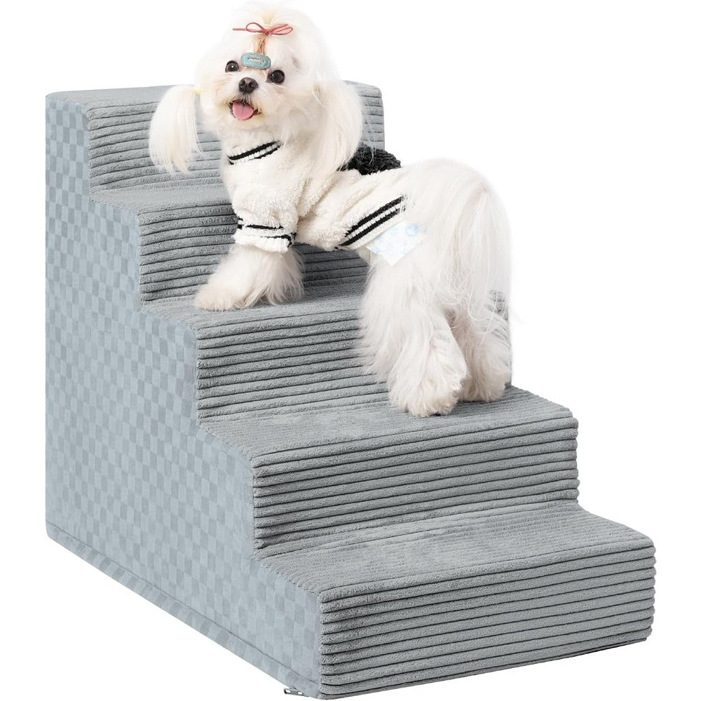 Latitude Run® Dog Stairs For Small Dogs,22" H,5-Step Dog Steps For Bed ...