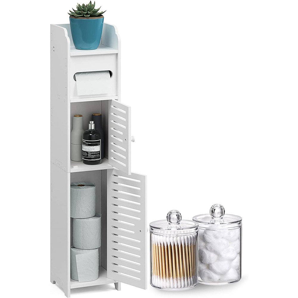 Ebern Designs Bathroom Storage Organizer - Floor Standing With Shel ...