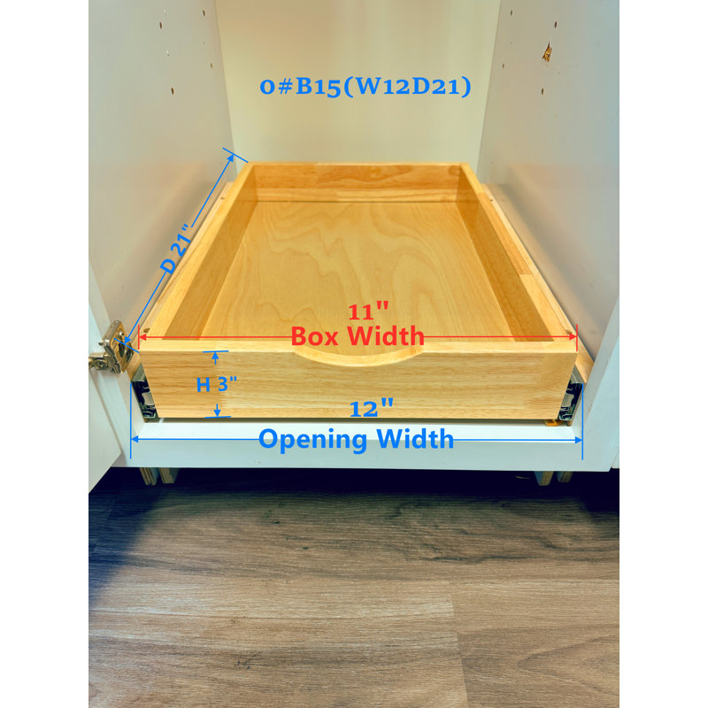 Rebrilliant Shelf Soft Close Rails Wood Pull Out Tray Organizer No ...