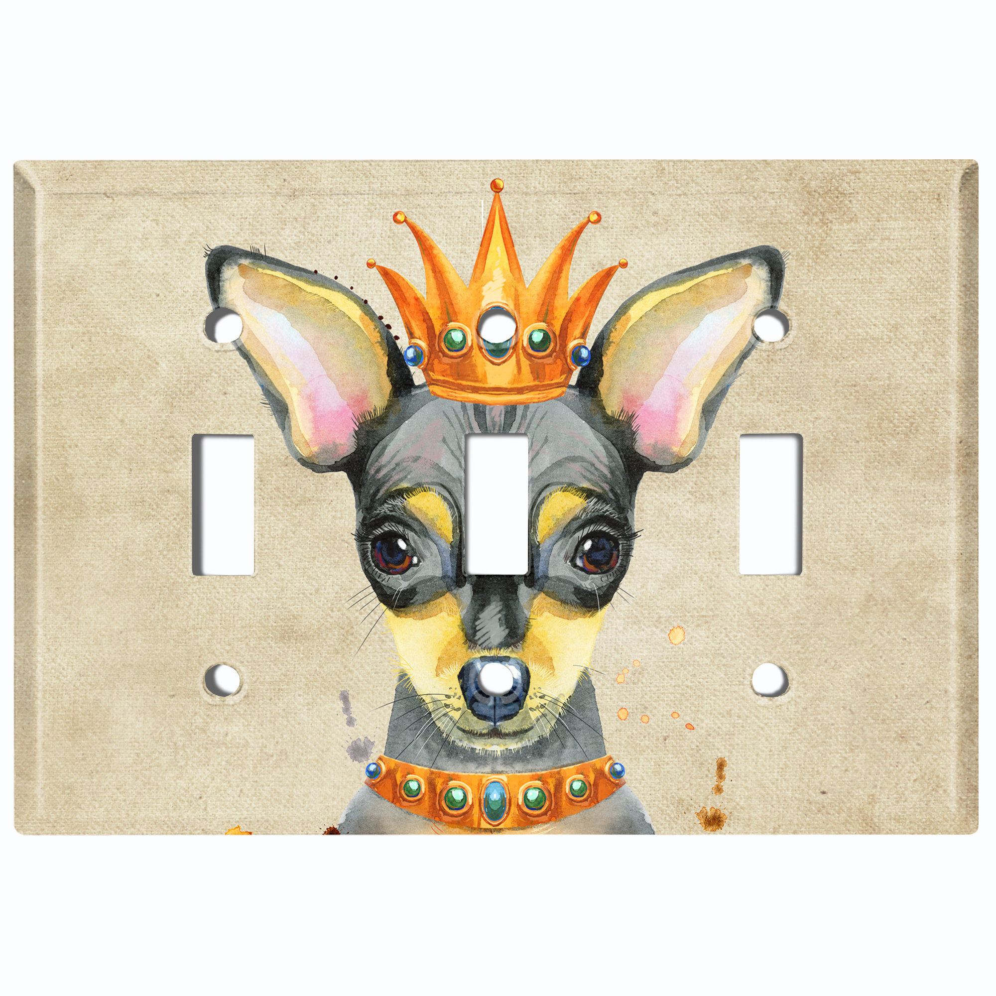 WorldAcc Metal Light Switch Plate Outlet Cover (Cute Chihuahua Dog ...