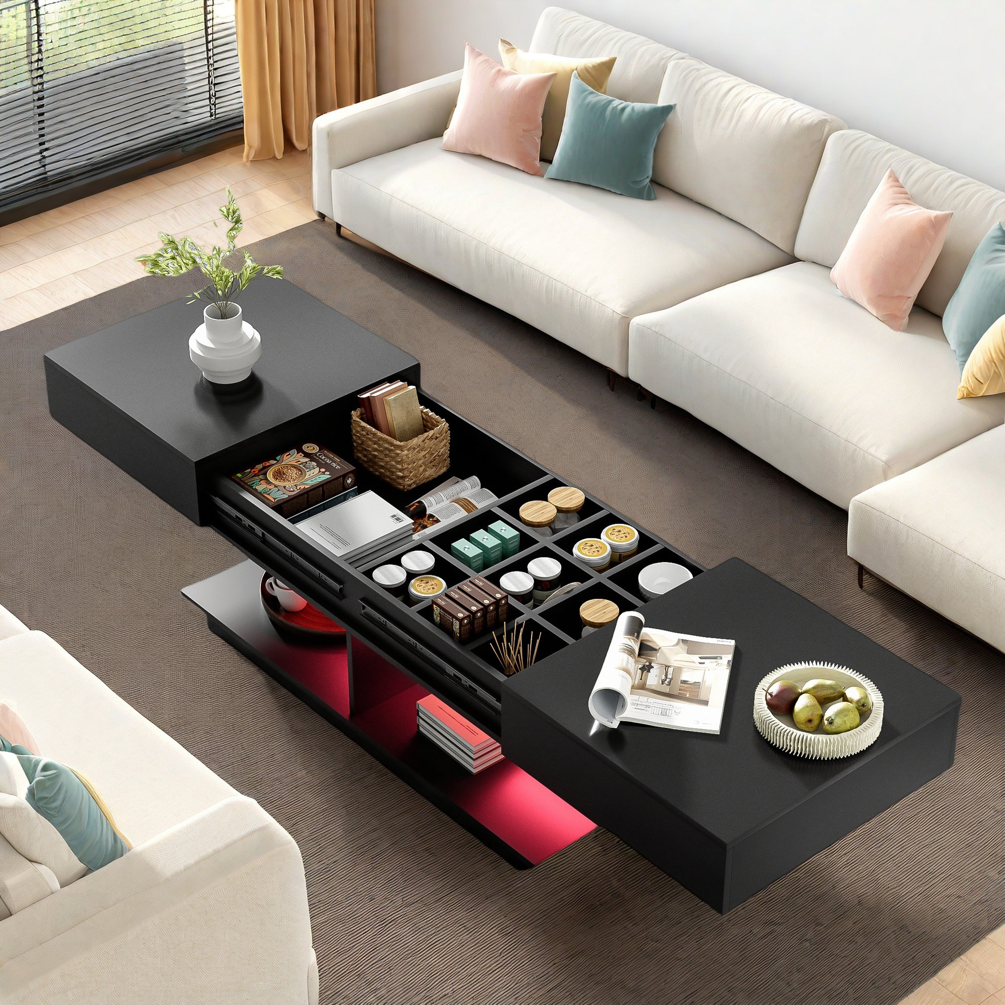 Wrought Studio™ Extendable Coffee Table With Multiple Storage ...