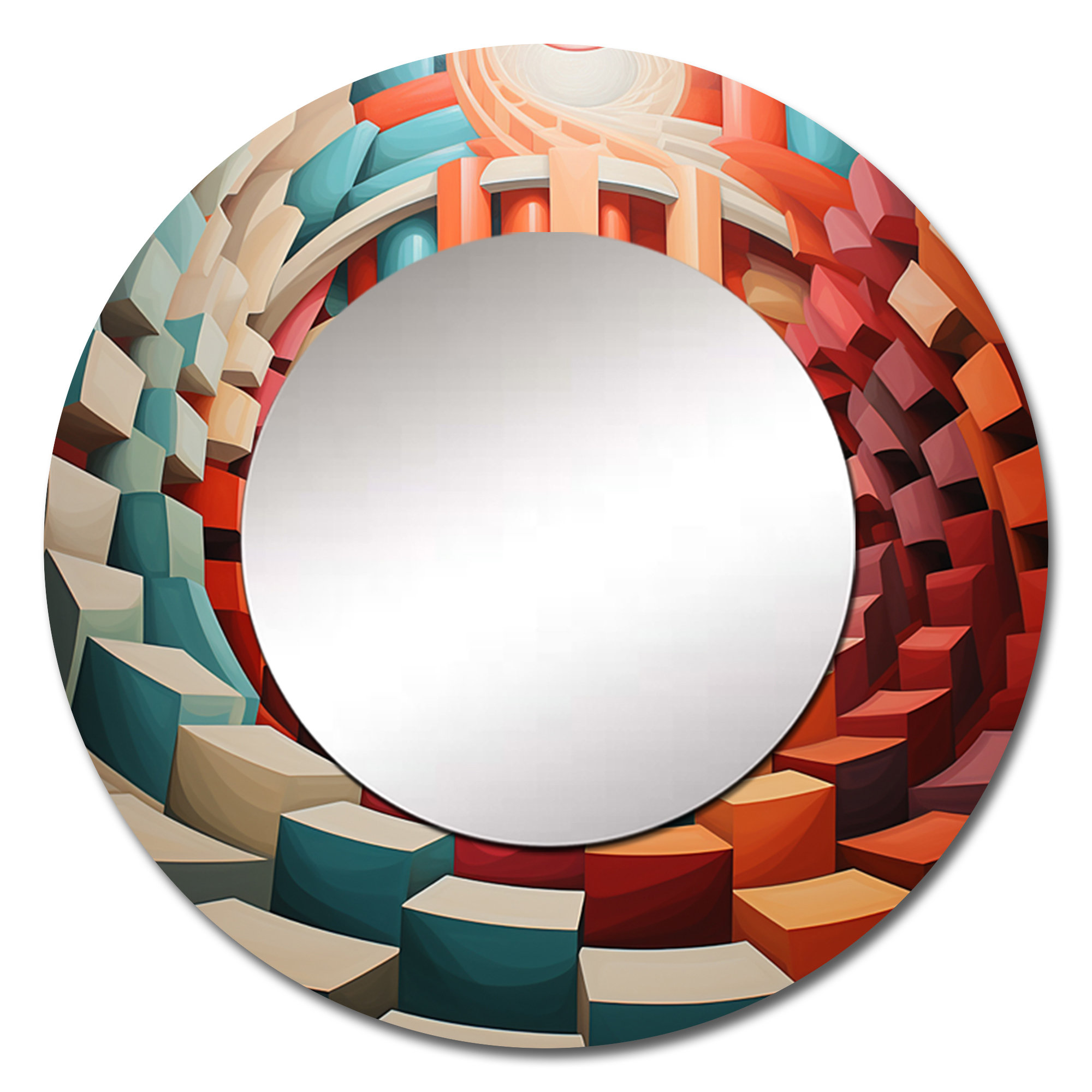 Design Art Colorful Op Art Surrealism IV - Op Art Large Mirror, Modern ...