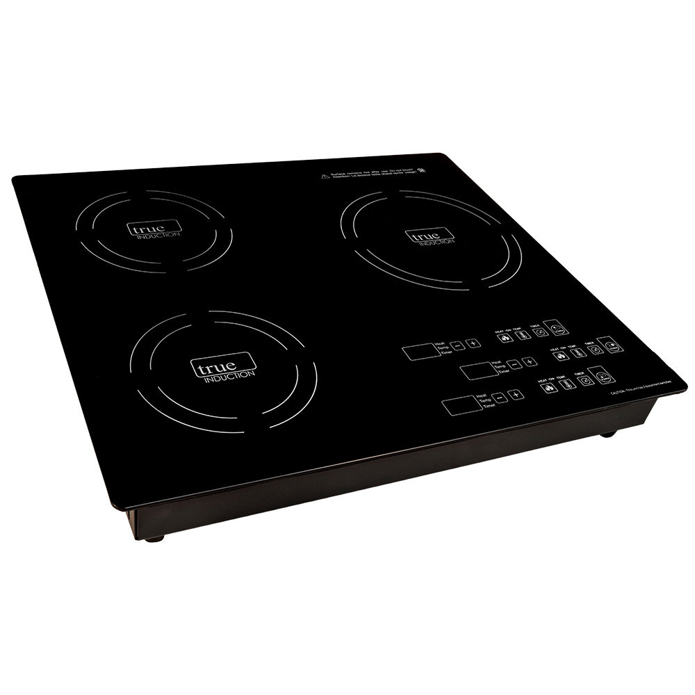 True Induction TI-3B 24 in. Triple Burner Black Ceramic-Glass Induction ...