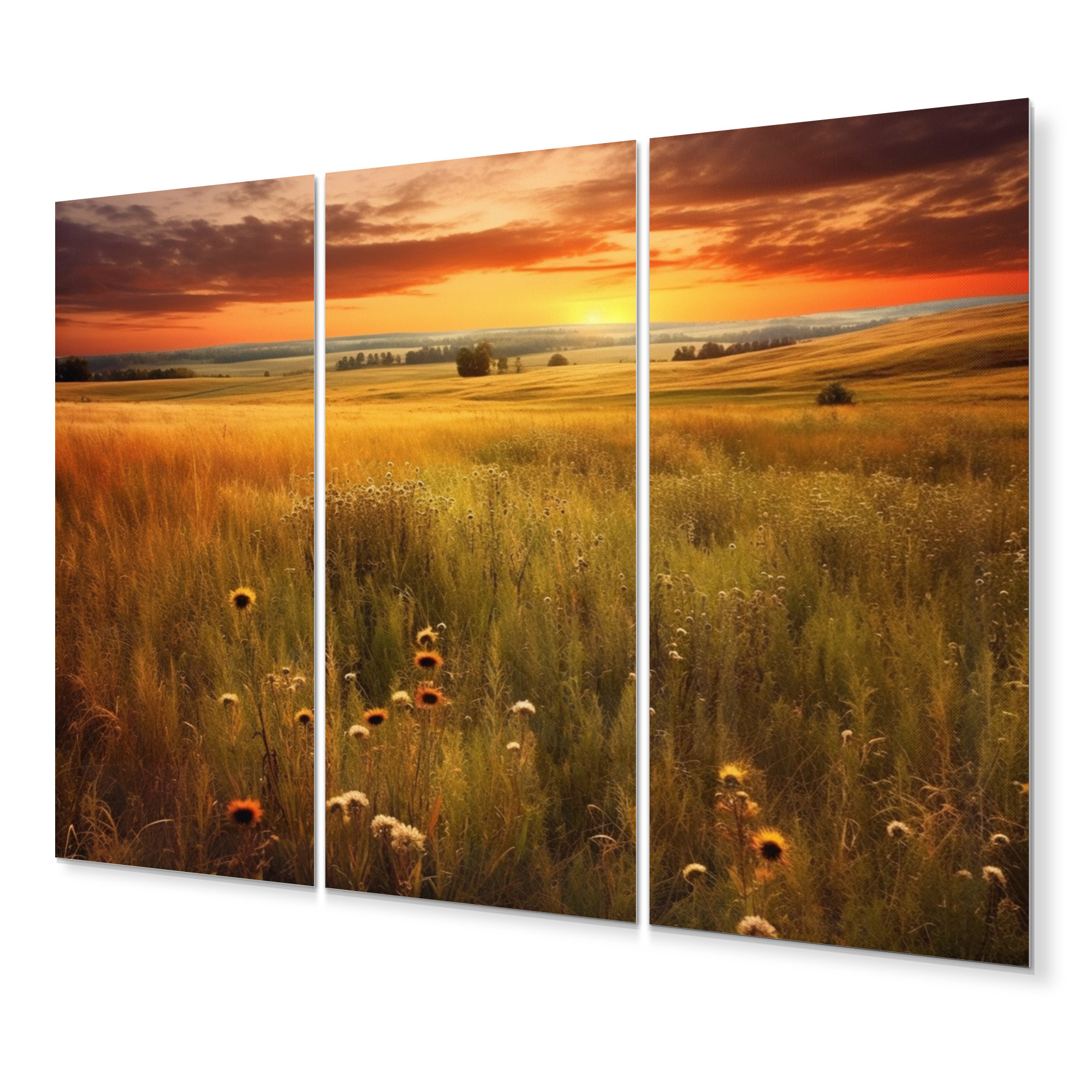 DesignArt Calming Meadow II " Calming Meadow II " 3 - Pieces | Wayfair