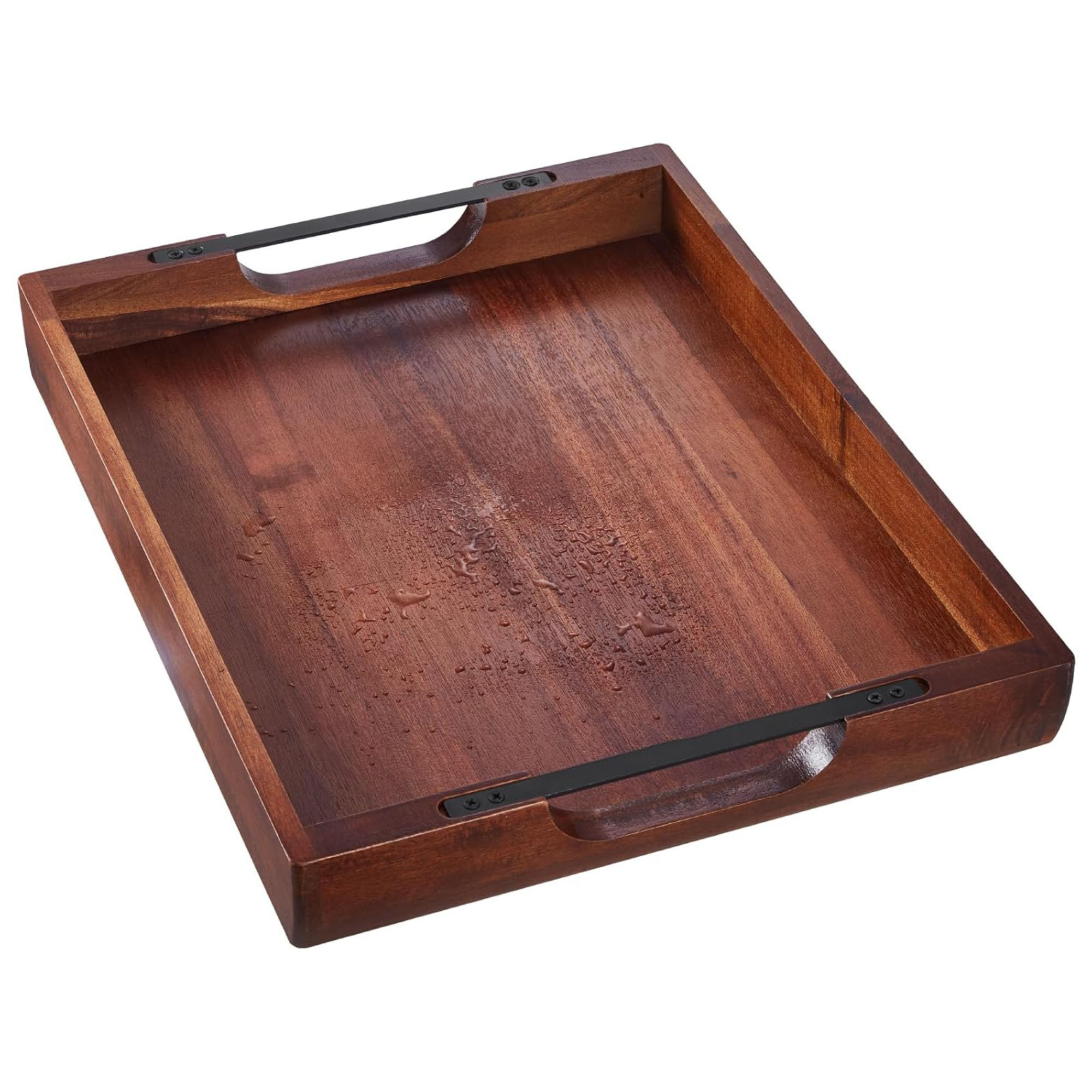 Loon Peak® Wooden Tray Board with Handles, Decorative Rustic Serving ...