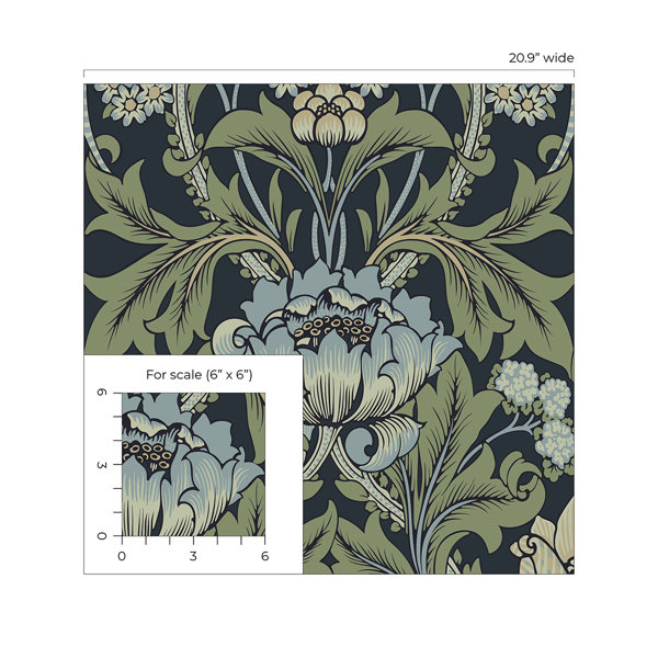 Winston Porter Designs Midnight Blue & Goldenrod Primrose Garden Floral ...