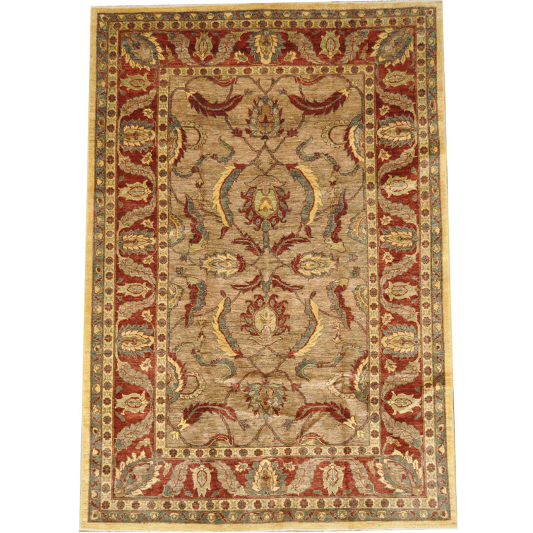 Herat Oriental Hand Knotted Wool Floral Rug | Wayfair