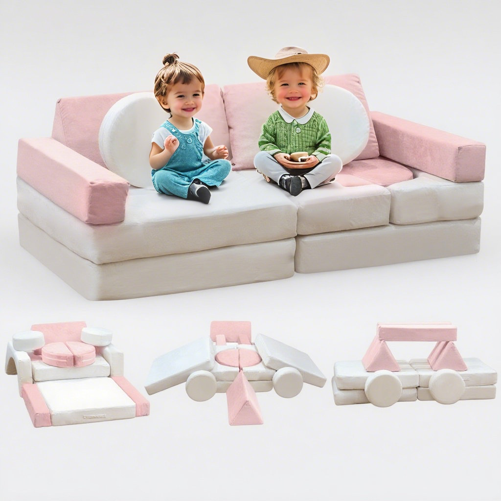 Ebern Designs 13PCS Modular Kids Play Couch, Toddler Couch With ...