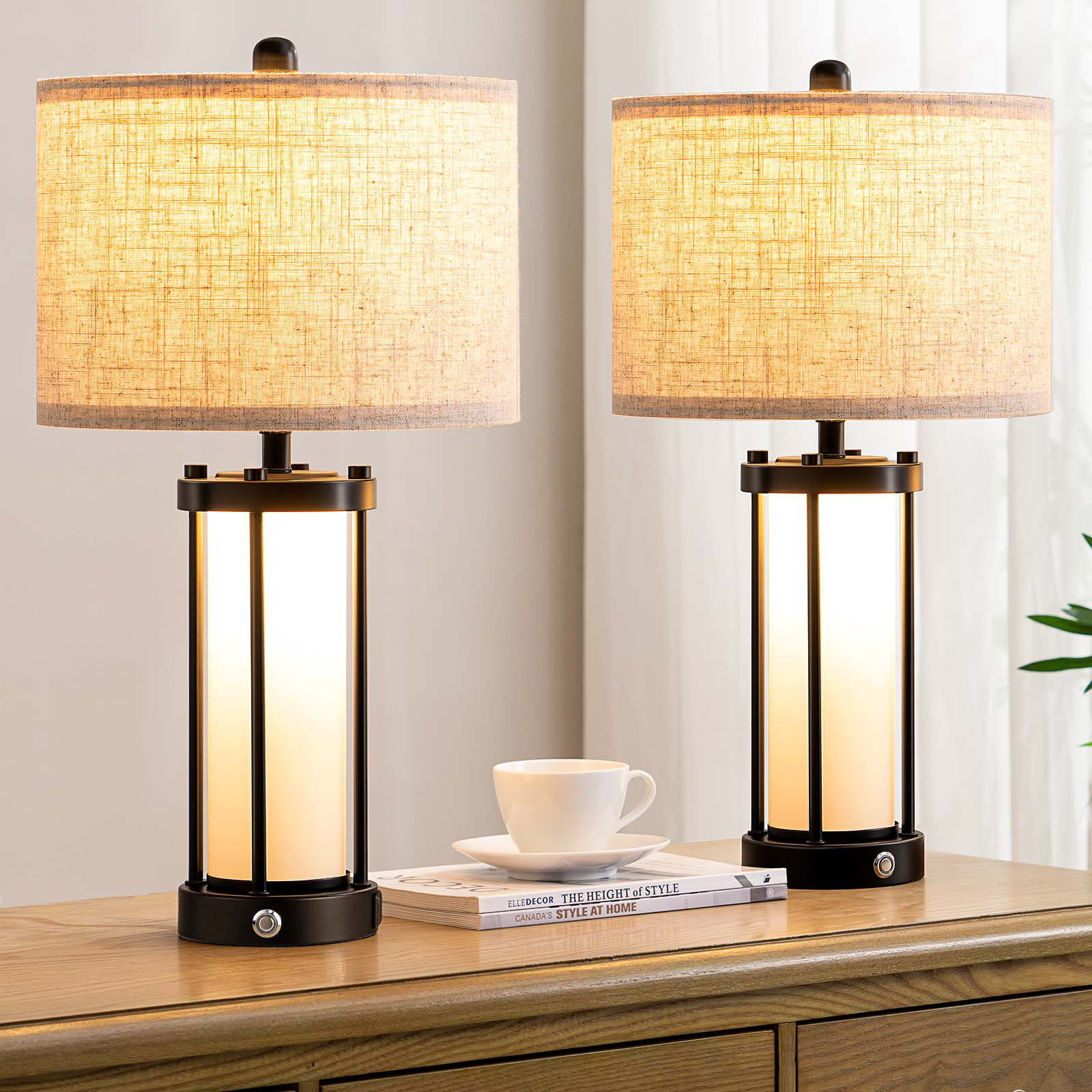 17 Stories Shumpert Metal Dimmable Table Lamp with USB & Type-C Ports ...