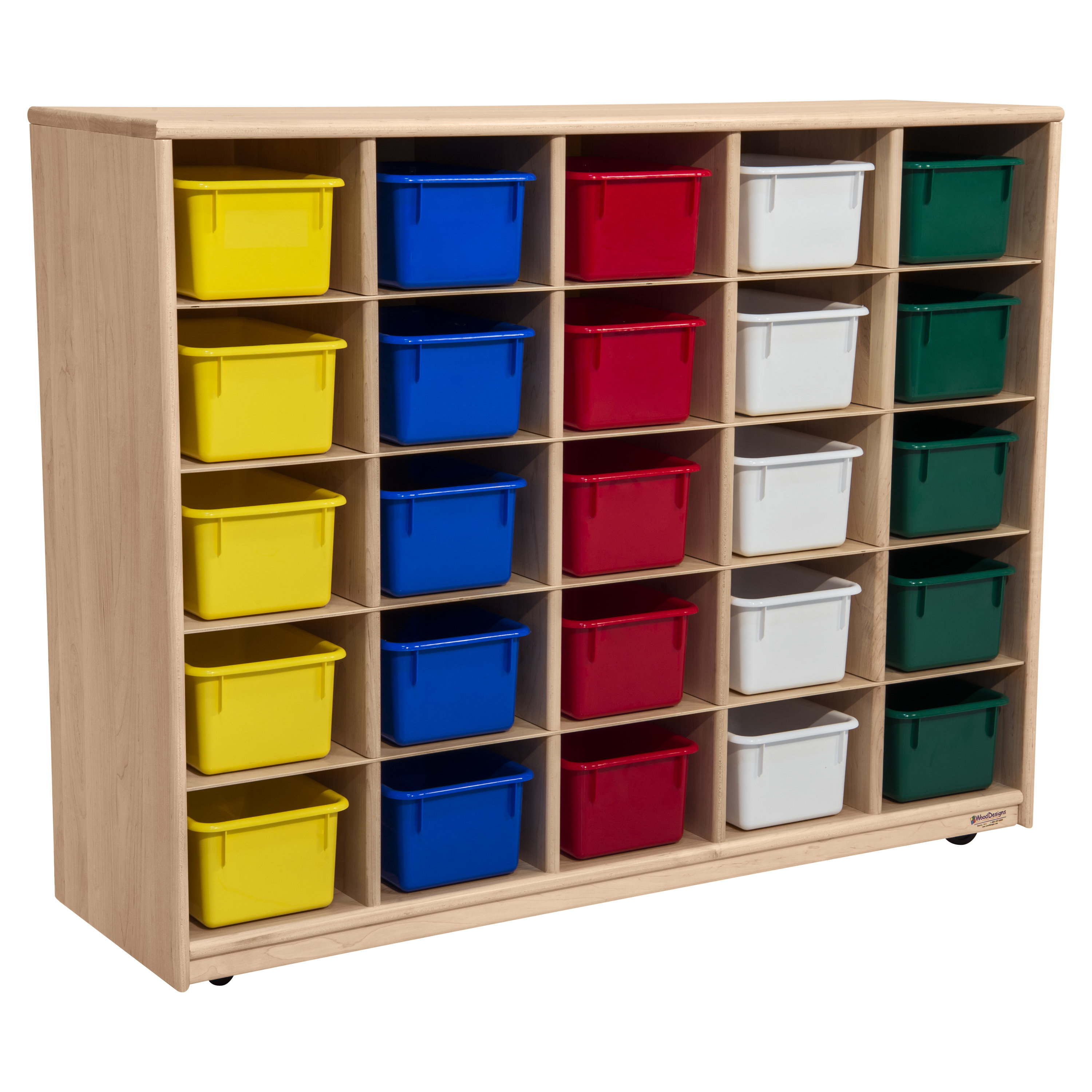 Wood Designs Maple Heritage (25) Cubby Tray Storage with Assorted Trays ...