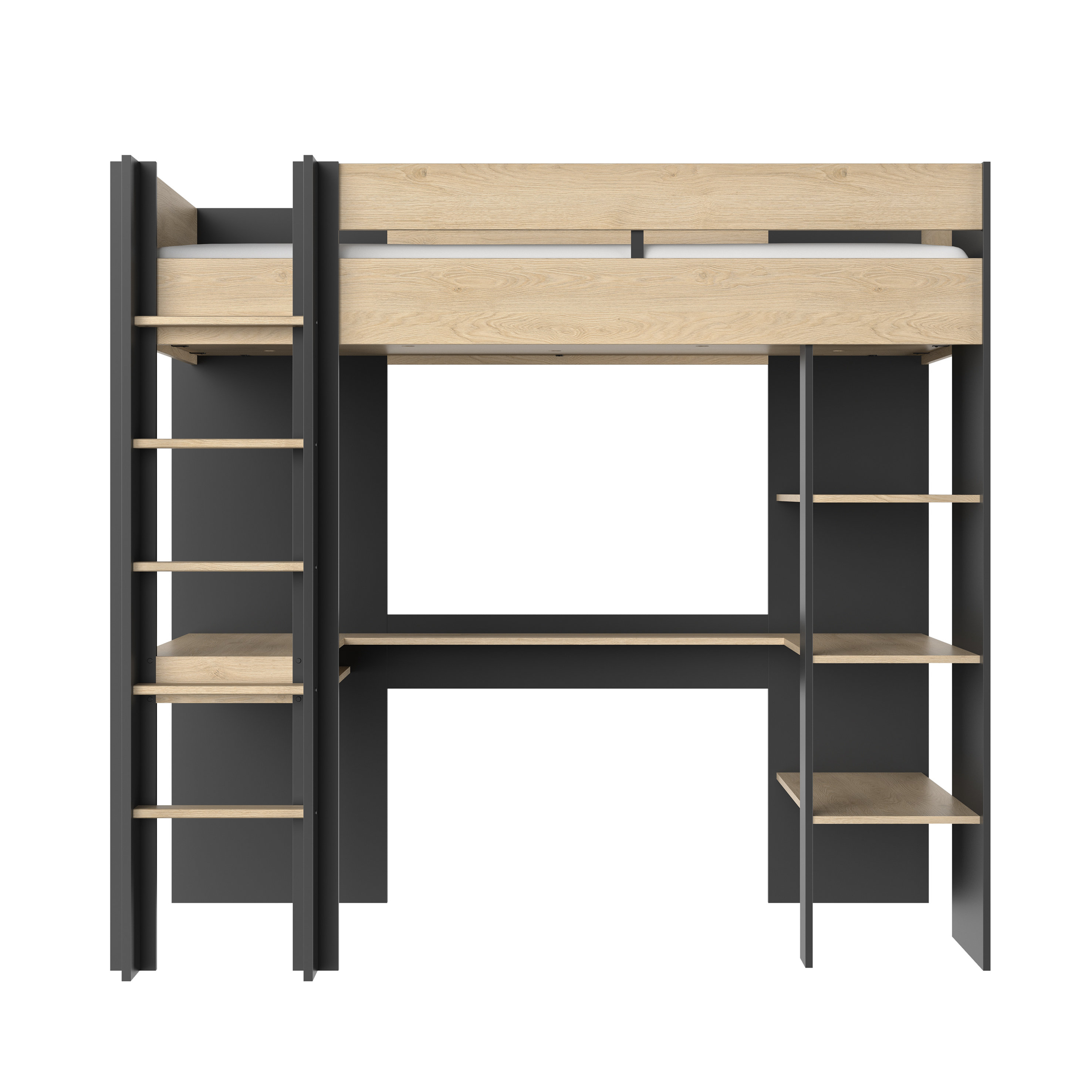 Hashtag Home Single High Sleeper Bed with Shelves and Desk | Wayfair.ie