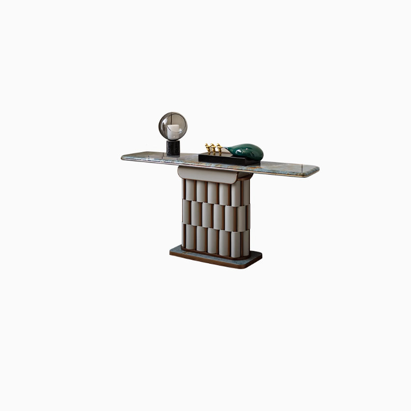 SINNOG Luxury Light Luxury Sapphire Ultra Crystal Stone Console Table ...