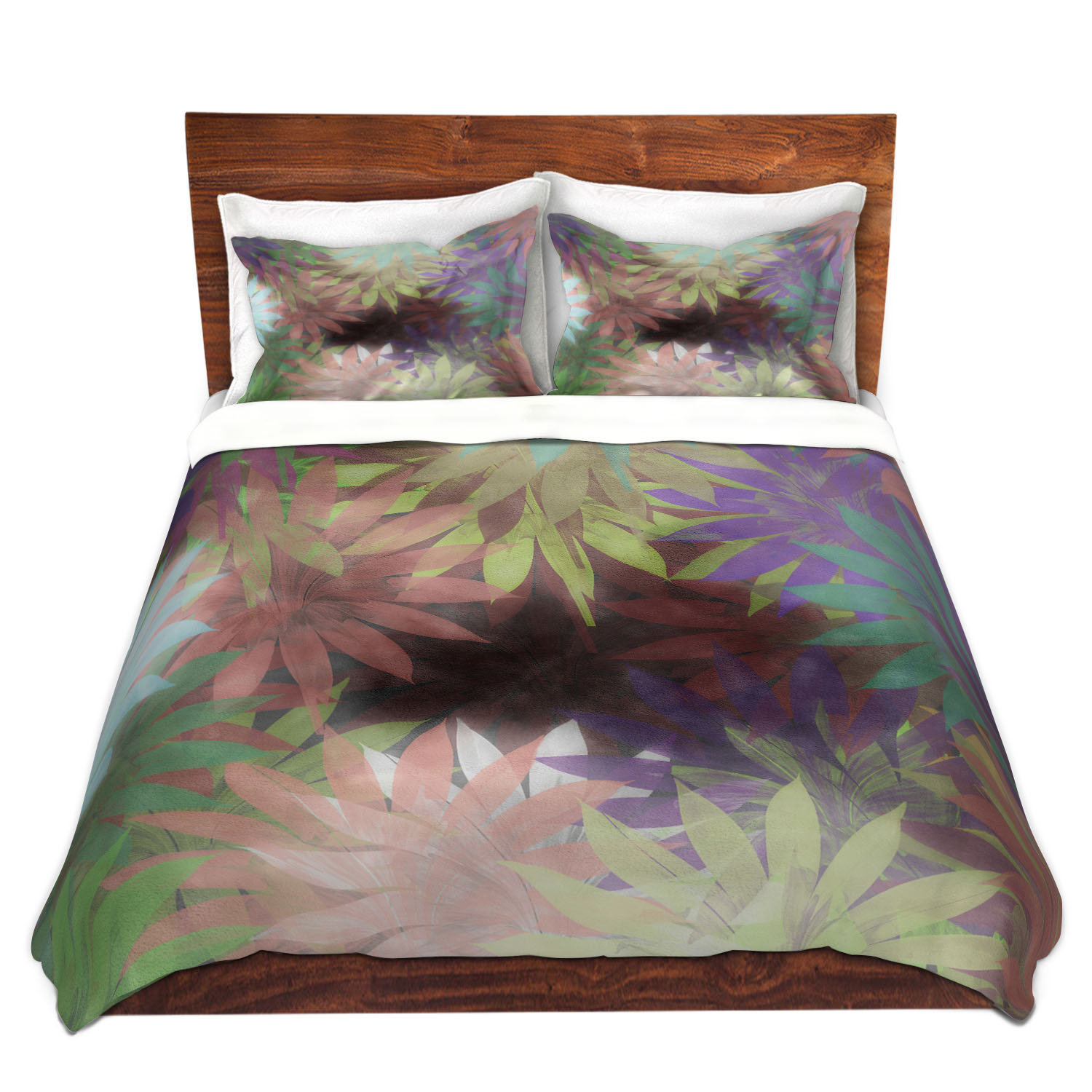 DiaNoche Designs Pam Amos Forest Flowers Microfiber Duvet Cover Set ...