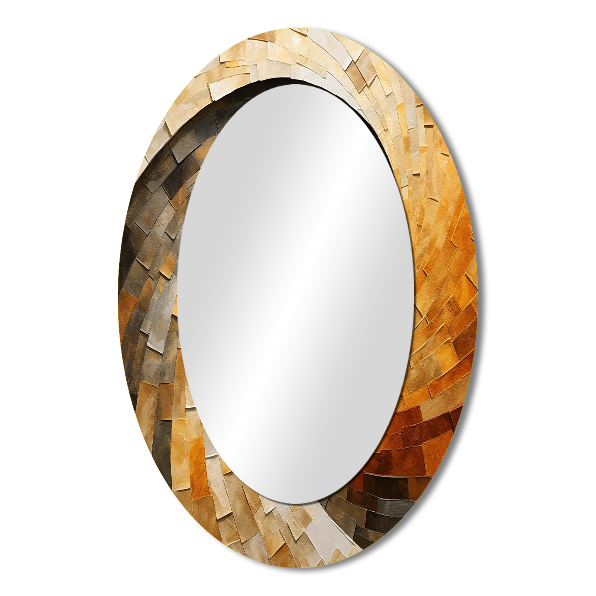 Dakota Fields Orange Beige Minimalism Spiral Poteries - Beige Oval Wall ...