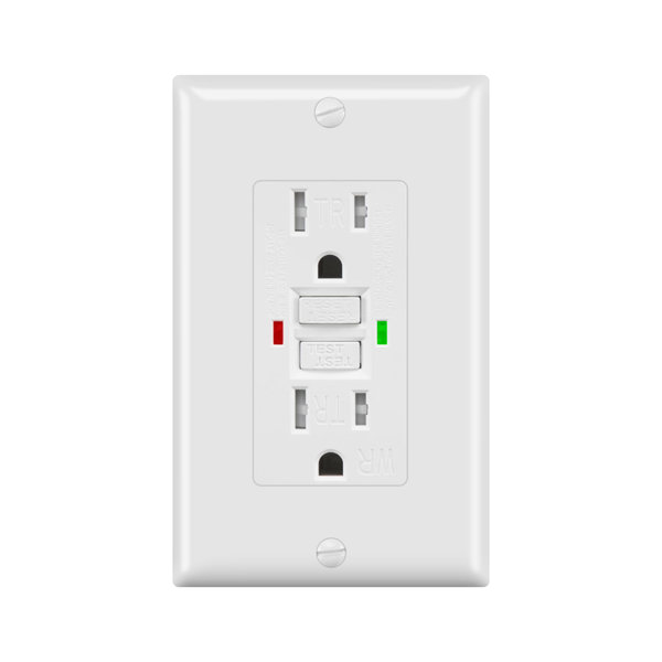 MW LIGHTING 5 PK Outlets (Include Wall Plate) Non-Tamper-Resistant GFCI ...
