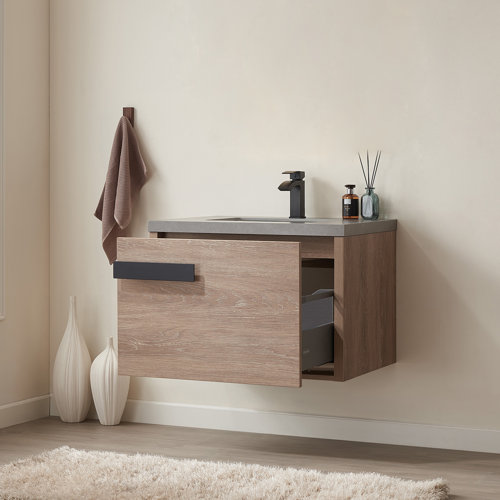 Modern Single Wall Mounted Bathroom Vanities | AllModern