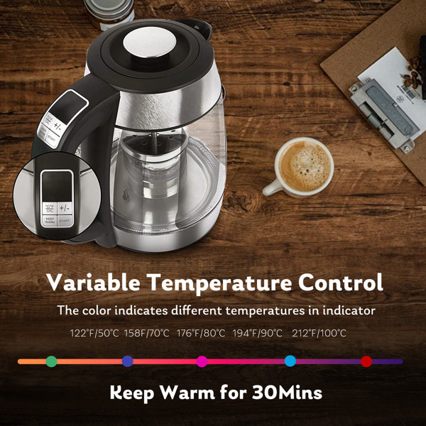 PANDA GENIUS 1.7 Quarts Glass Electric Tea Kettle | Wayfair