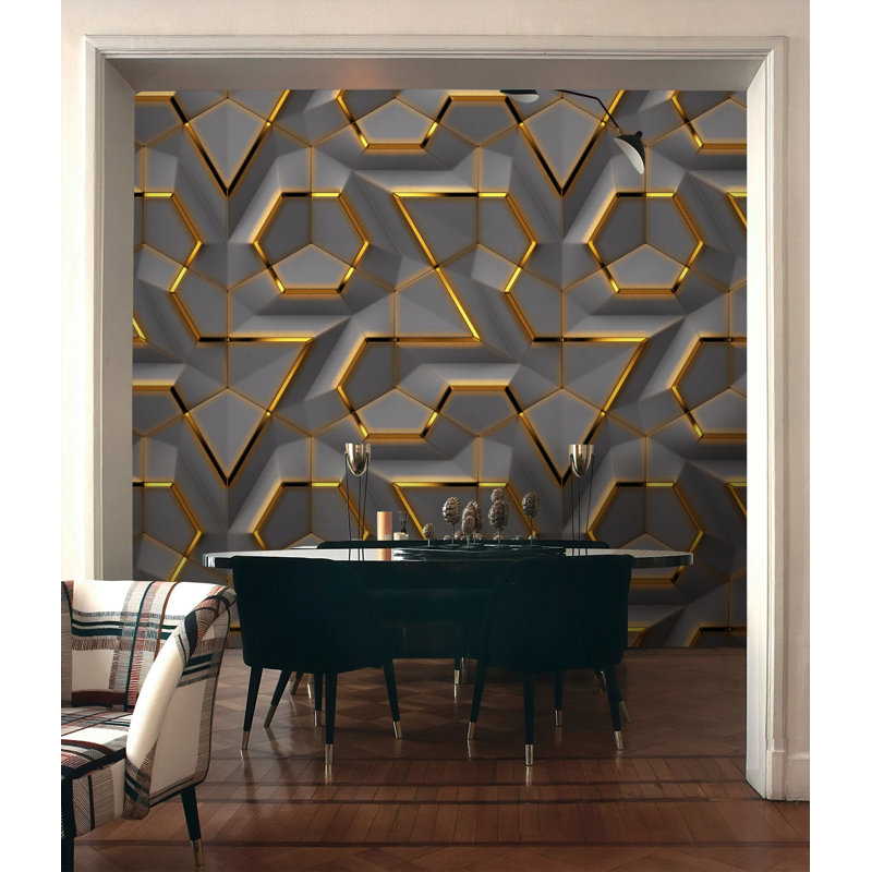 geometric panel wallpaper