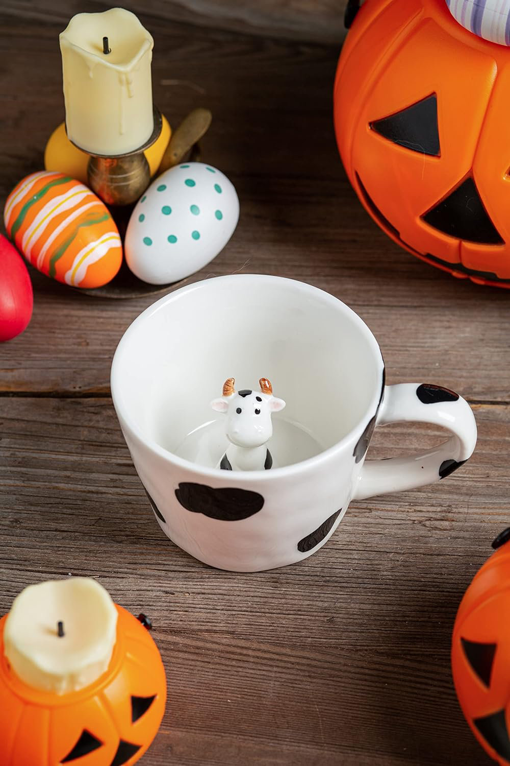 Gracie Oaks Cow Ceramic Cup Hidden 3D Animal Inside Mug,Cute Cartoon ...