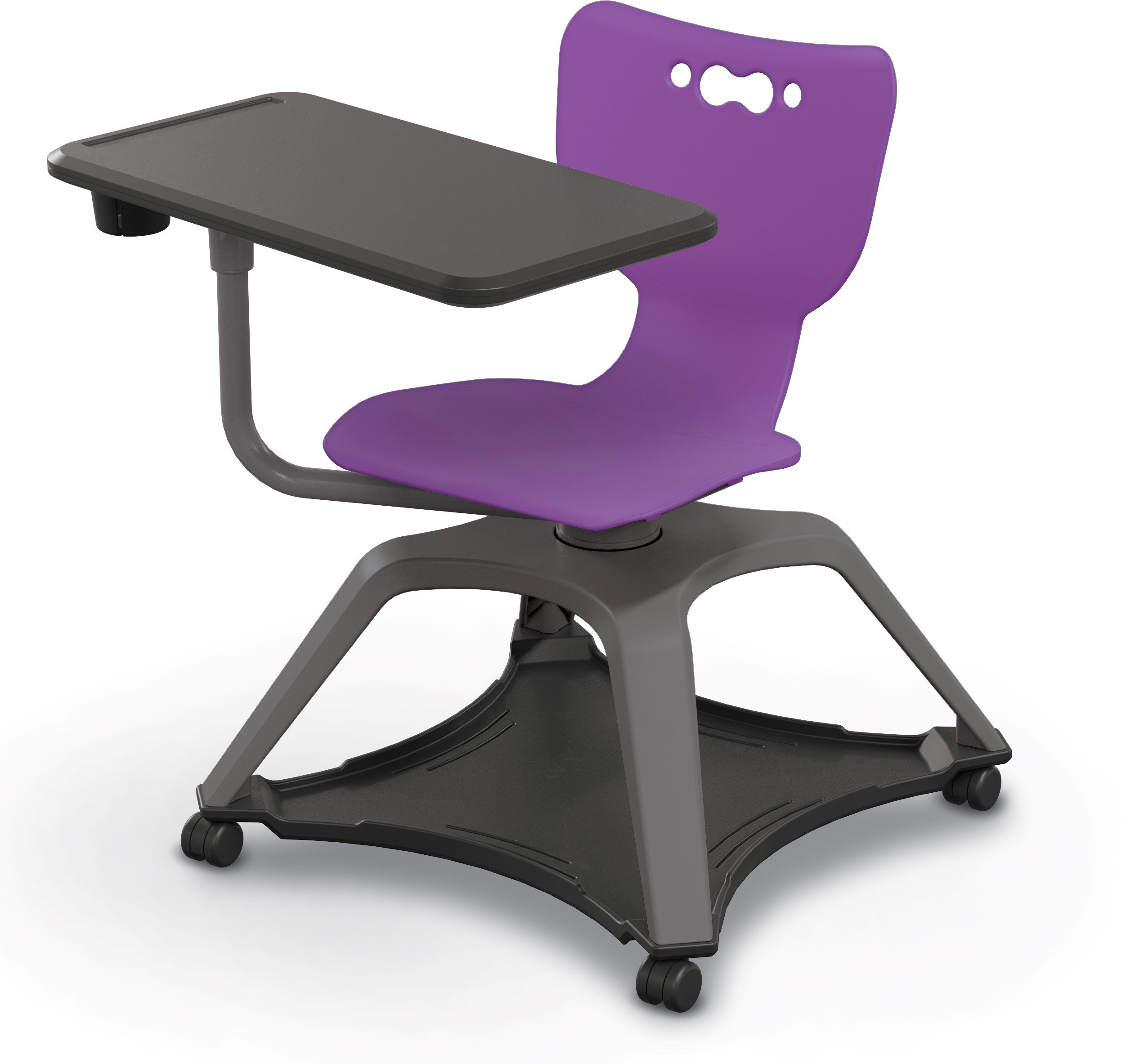 MooreCo Hierarchy Enroll Tablet Arm Desk Chair with Cup Holder and Soft ...