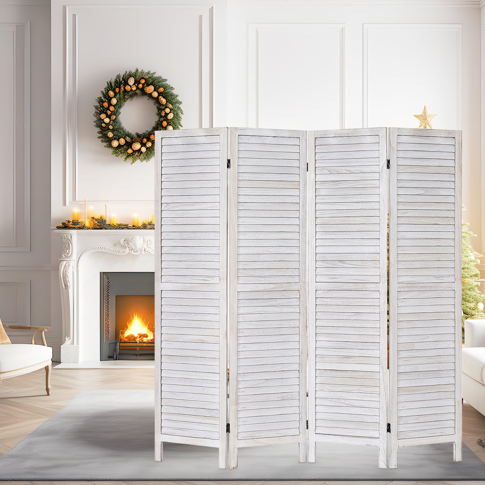 Dovecove Pottershill 96'' W x 67.2'' H 6 - Panel Folding Room Divider ...