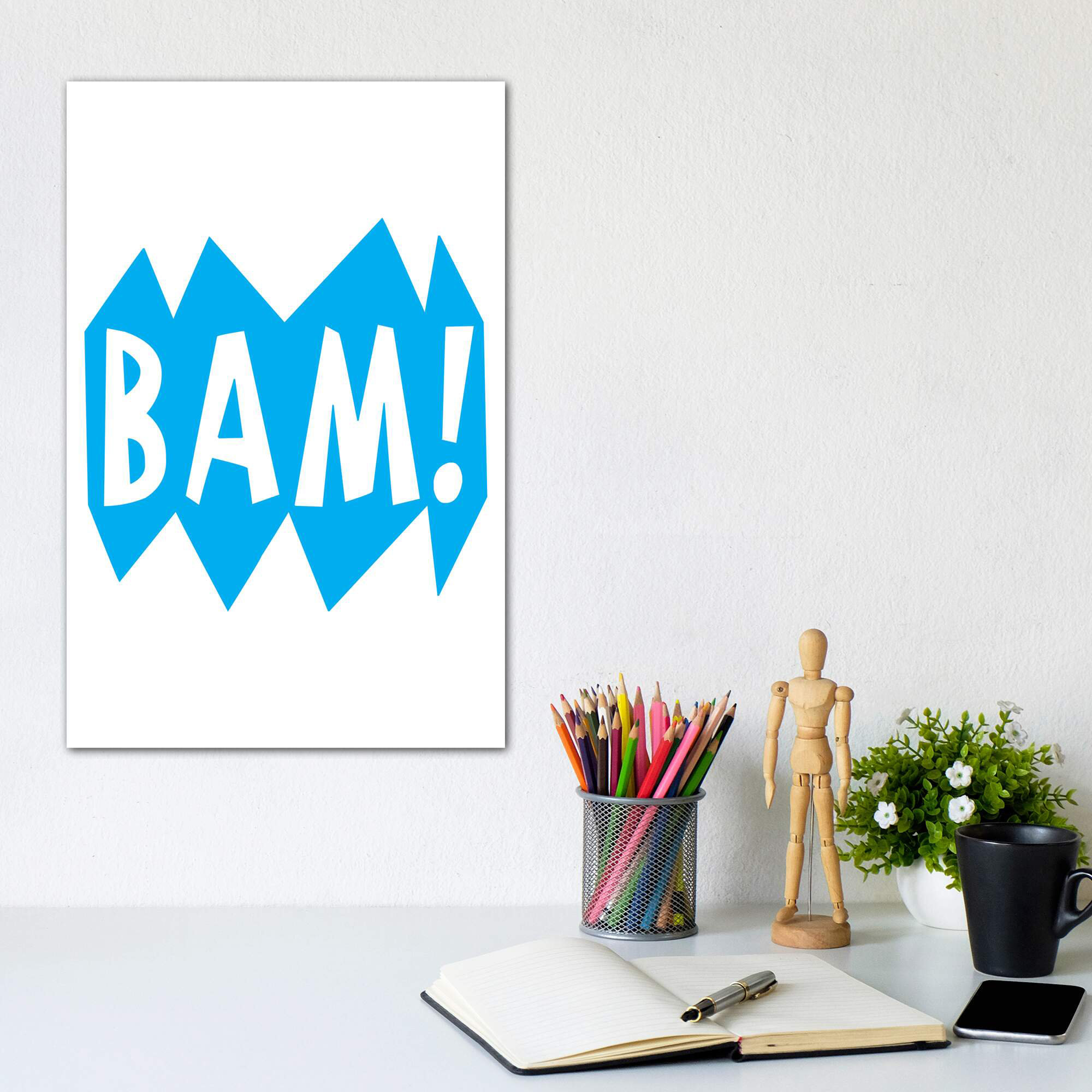 East Urban Home BAM! Blue - Textual Art Print | Wayfair