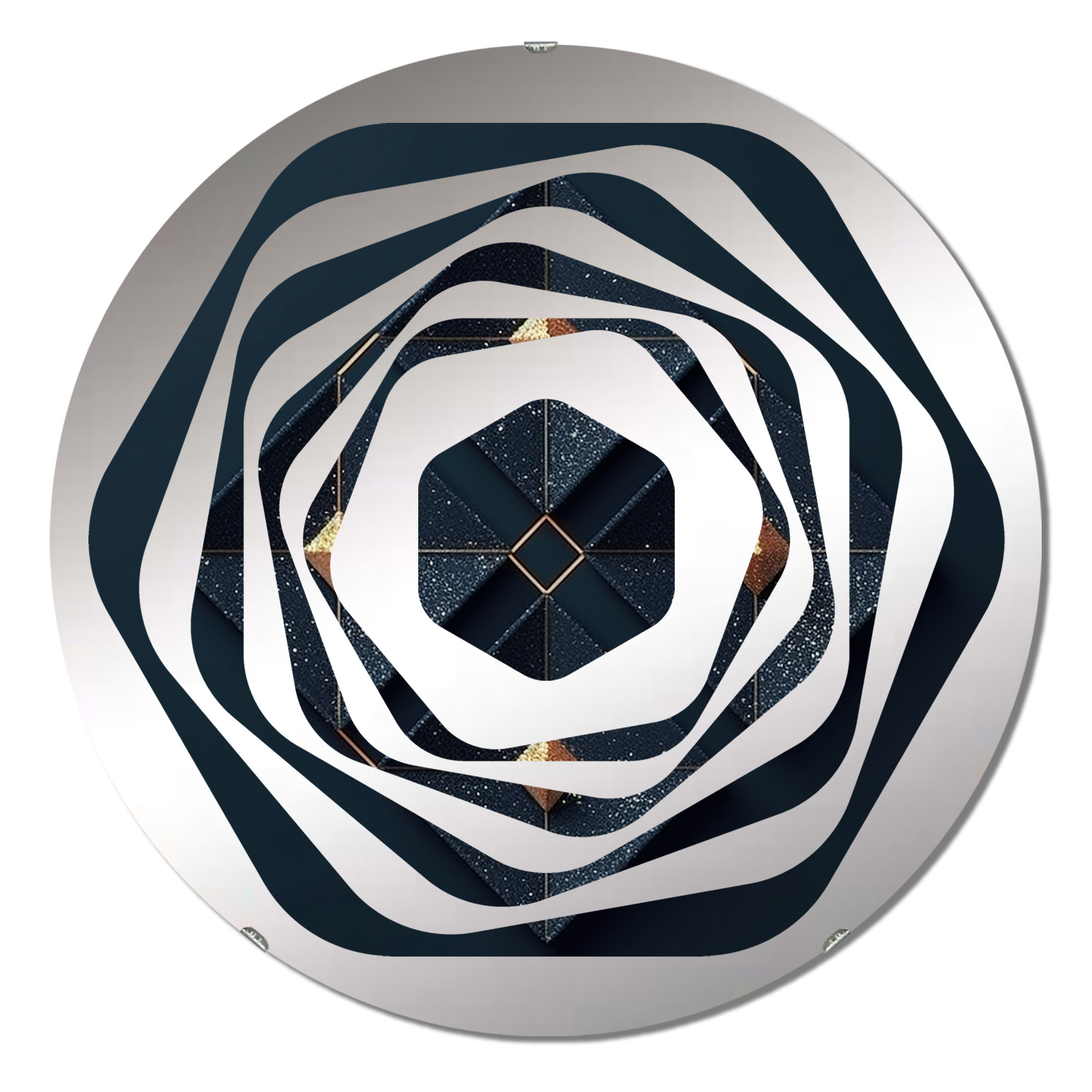 Design Art Rhombus In Deep Blue And Gold Abstract - Amorphe Decorative ...