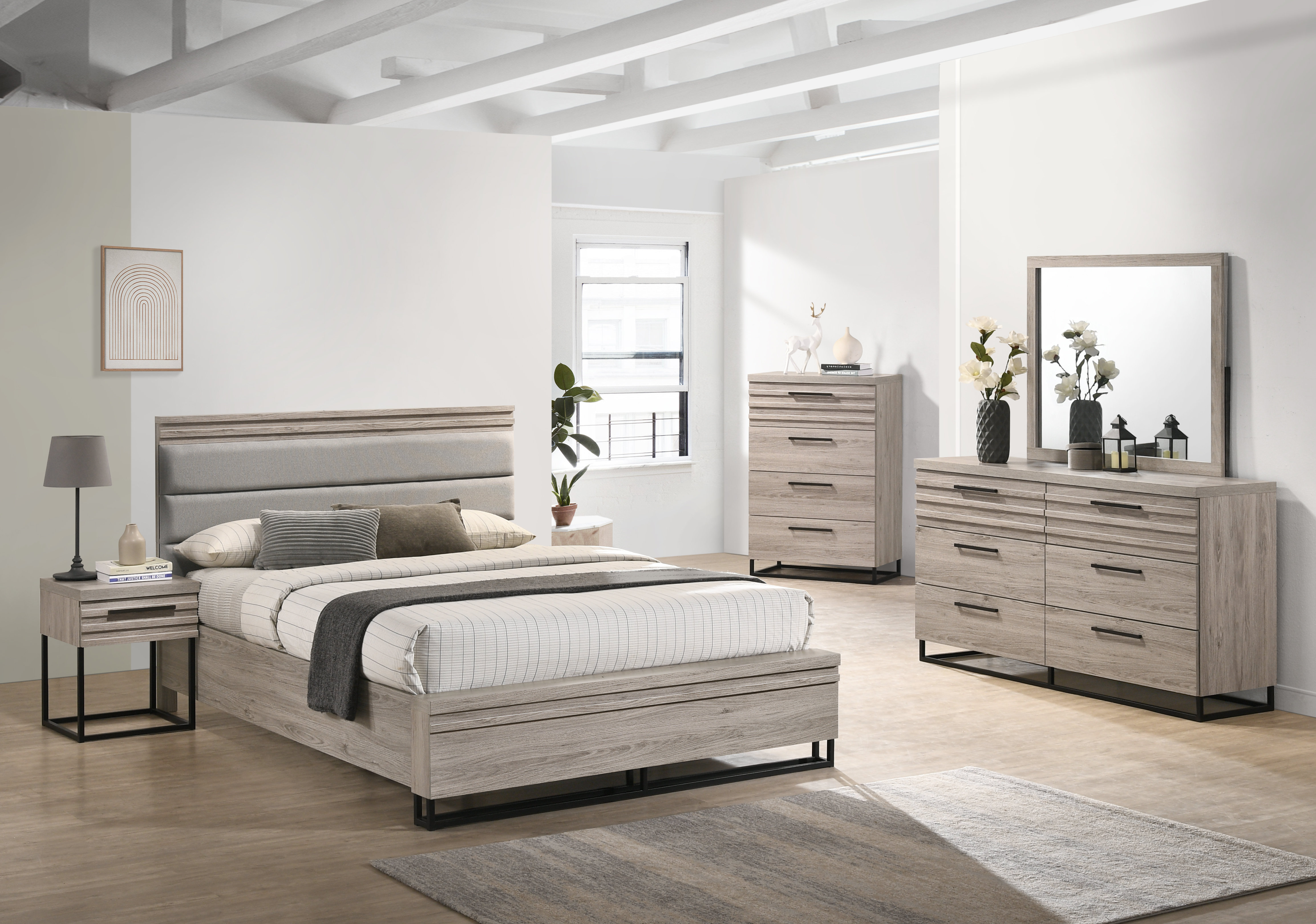 Latitude Run® Alvear Upholstered Standard 6 Piece Bedroom Set | Wayfair