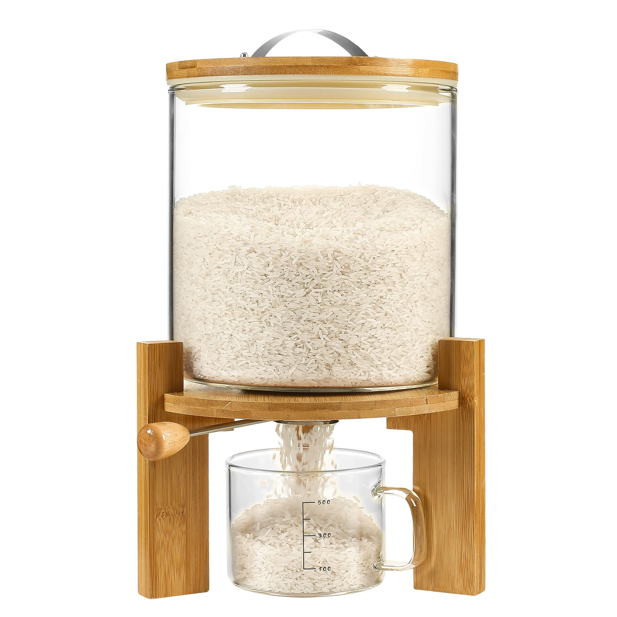 Prep & Savour Rice Dispenser, Rice Storage Container:Flour And Cereal ...