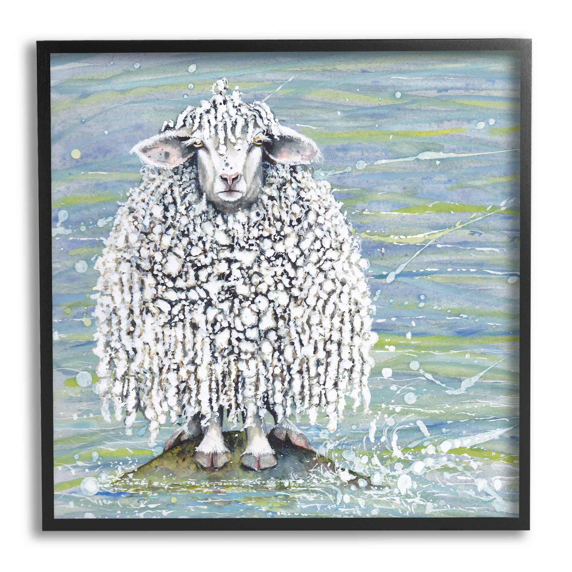 Stupell Industries Abstract Sheep Modern Splatter by Maggie Vandewalle ...