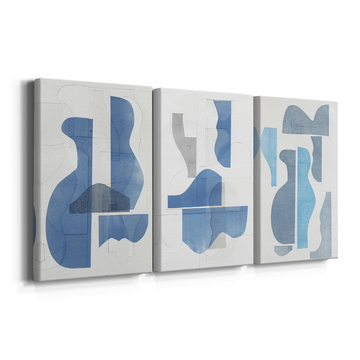 Latitude Run® Pottery Forms I -Custom Wrapped Gallery Canvas - 3 Pieces ...