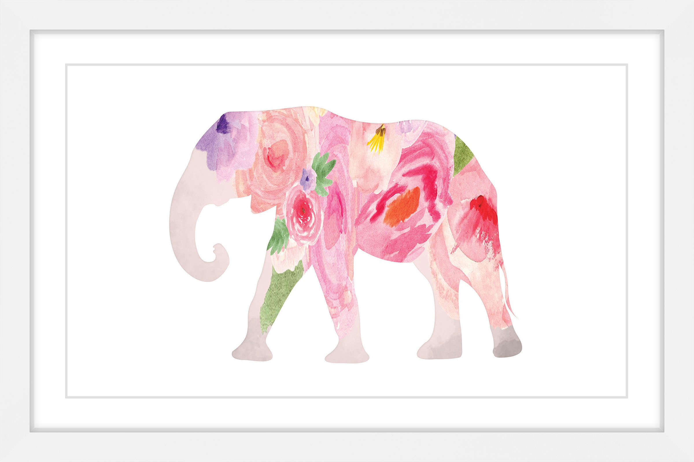 Marmont Hill Spring Elephant by Diana Alcala - Picture Frame Print on ...