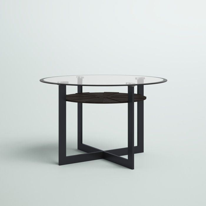 Mercury Row® Rowlett Round Glass Dining Table & Reviews | Wayfair