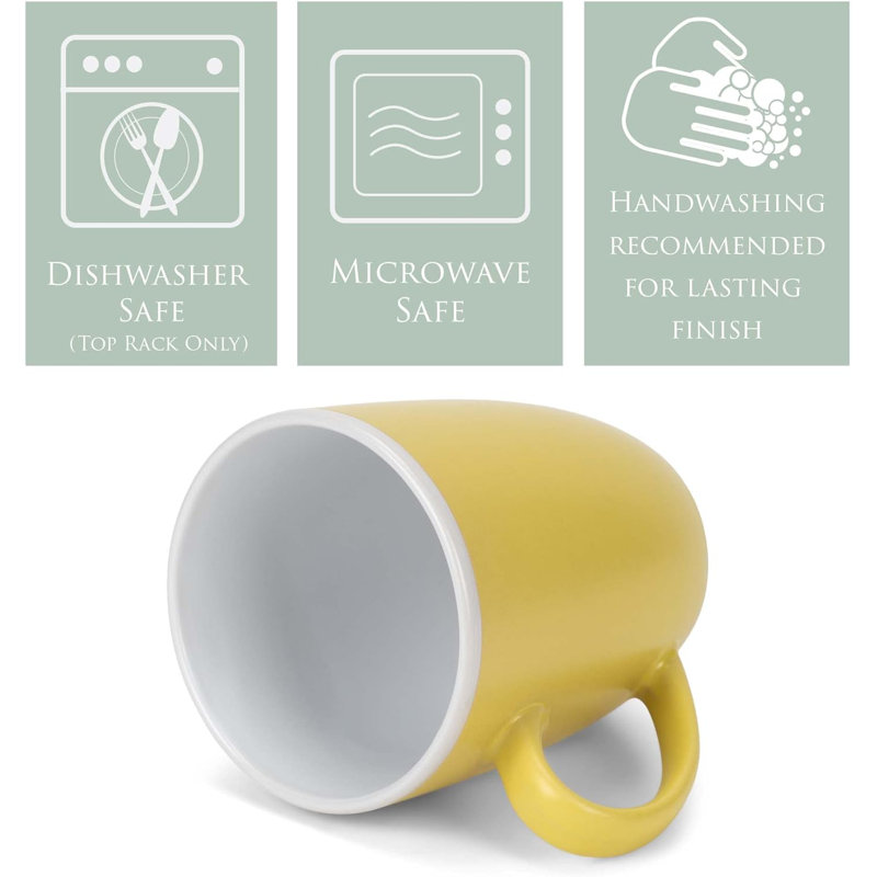 Suploo 16 Ounce Matte Ceramic Mugs Assorted Set Of 4 | Wayfair