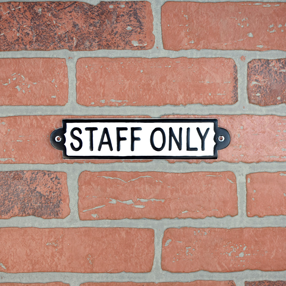 Trinx Black White Rustic Metal Staff Only Door Sign Business Shop Bar ...