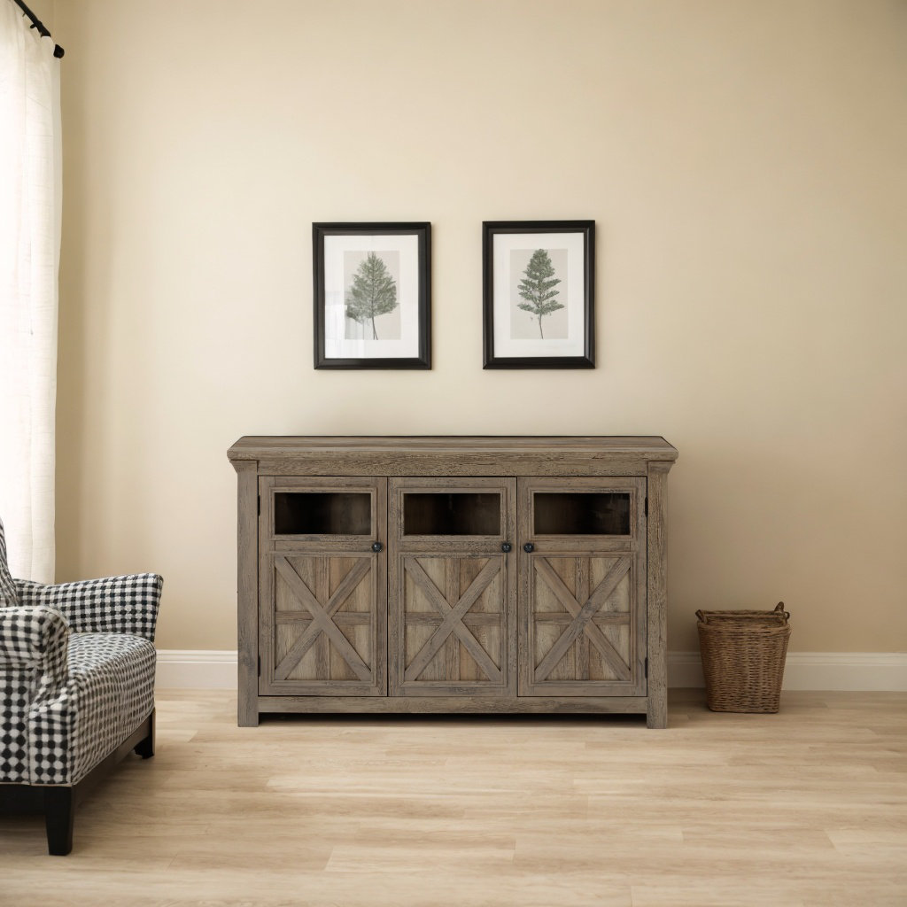 Gracie Oaks 3 Door Cabinet Large Buffet Sideboard Wine Cooler Buffet ...