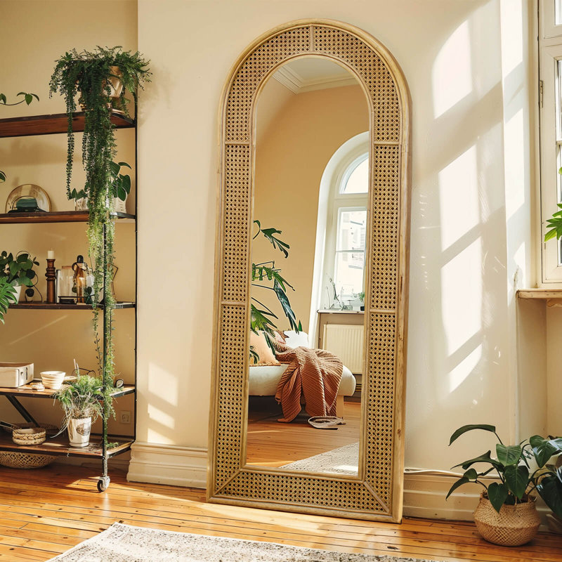 Bay Isle Home™ Aubreyjo Rattan Arch Mirror & Reviews | Wayfair