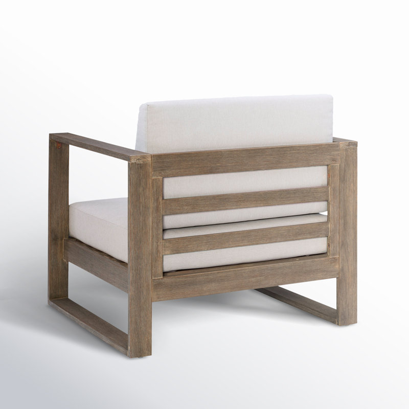 Joss & Main Gavina Outdoor Eucalyptus Single Chair with Cushions ...