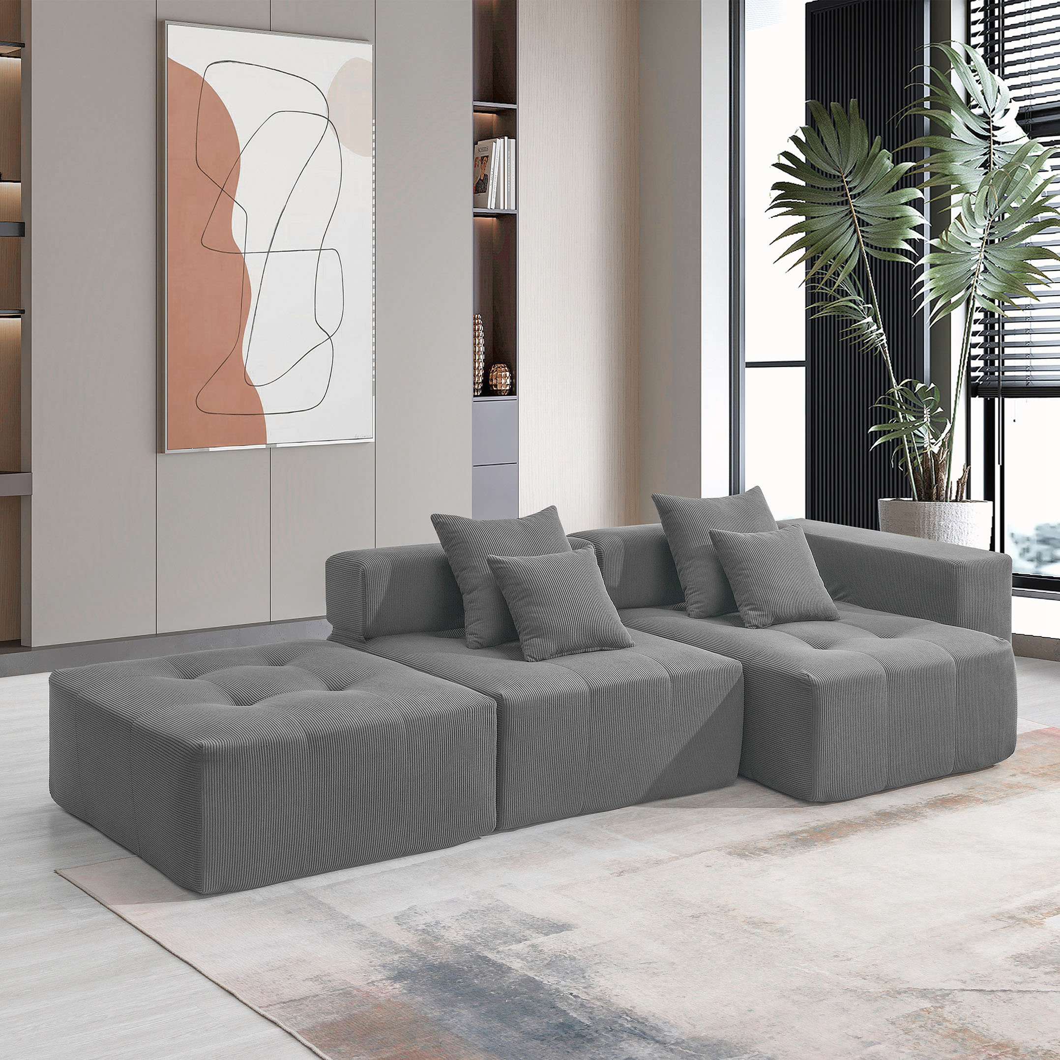 Wrought Studio™ L Shaped Modular Sectional Sofa | Wayfair