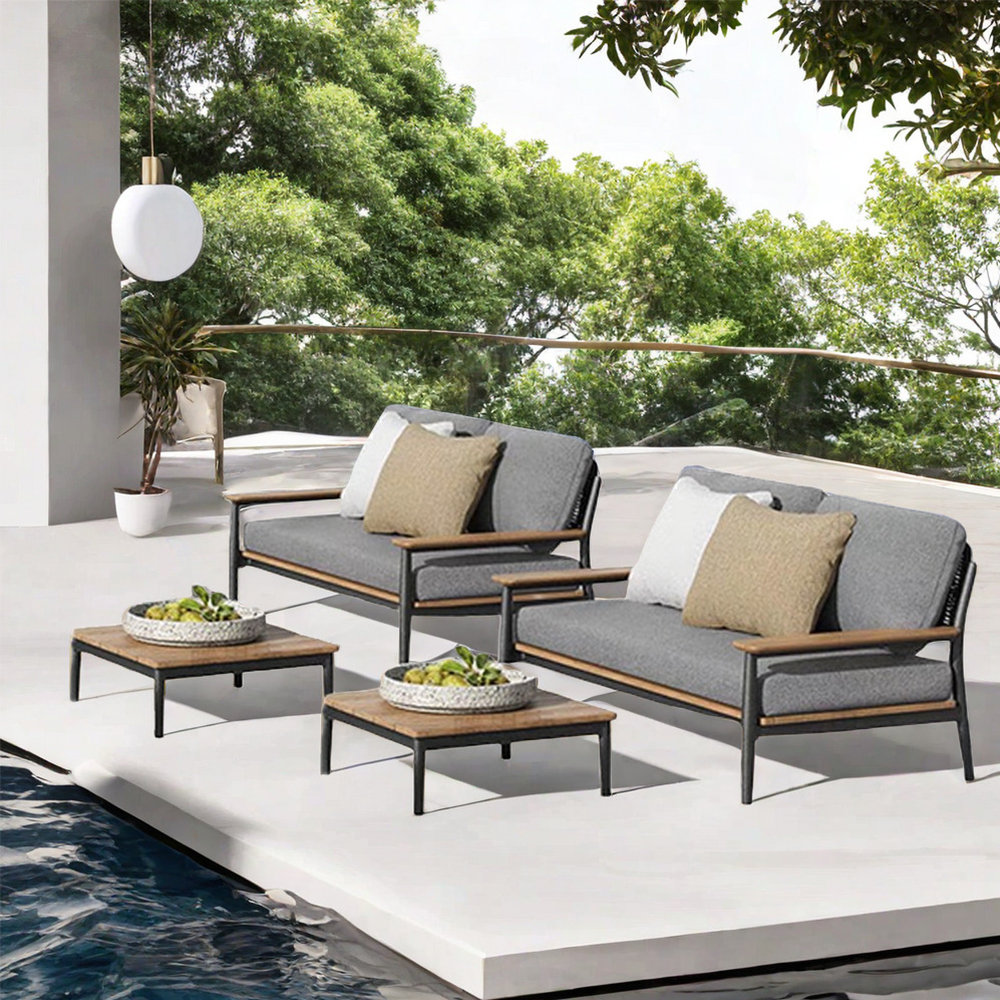 Elegant Home Furnishings.s Aluminum Alloy Patio Sofa Set 4 - Person ...