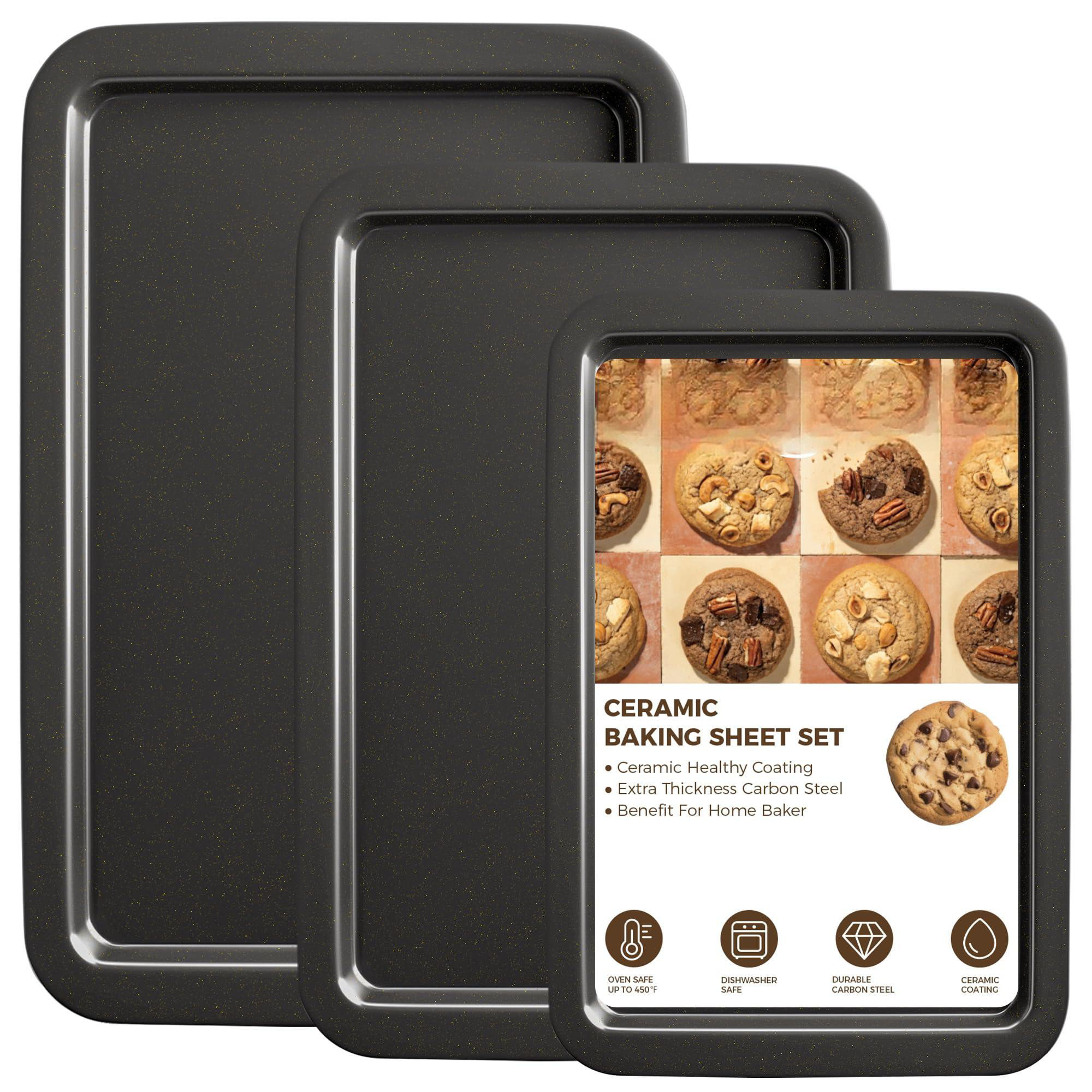 JIELESHANGMAO Baking Sheet Pan Set, Cookie Sheet For Oven, Bakeware ...