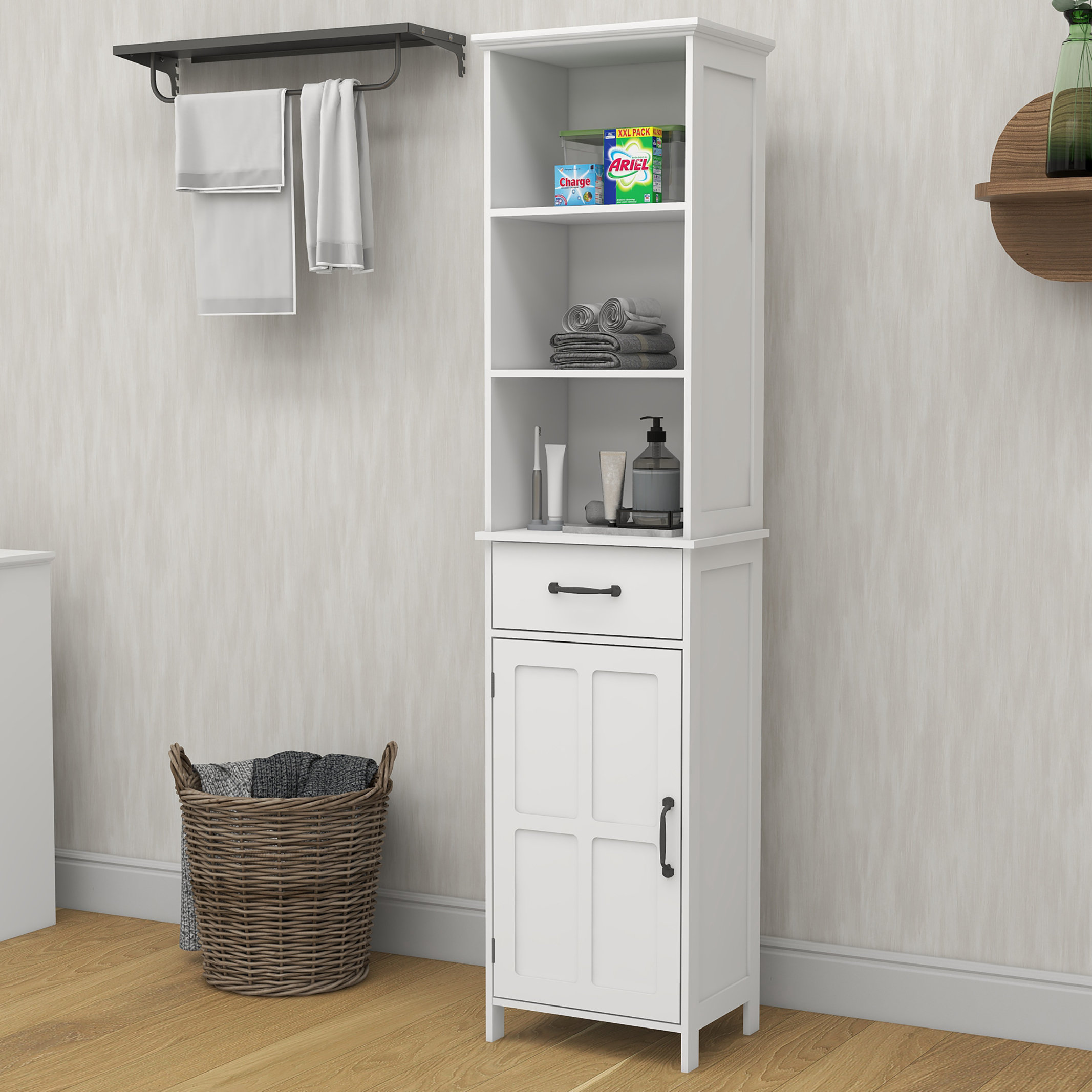 Winston Porter Nevayah Bathroom Storage Floor Standing Cabinet with 1 ...