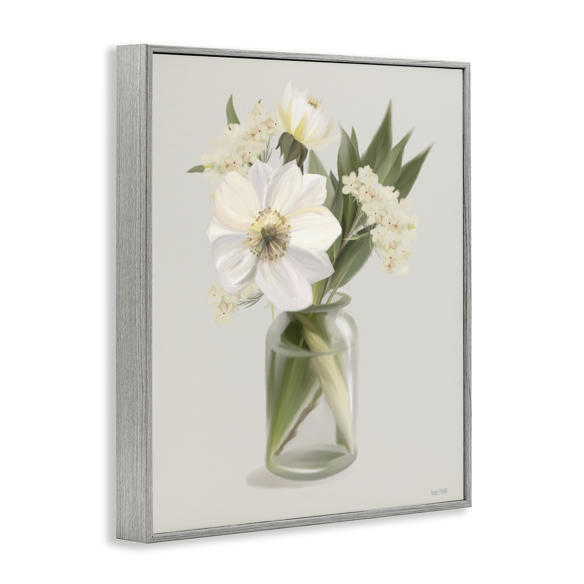 Ebern Designs Spring Flower Bundle Vase Framed Giclee, design by House ...
