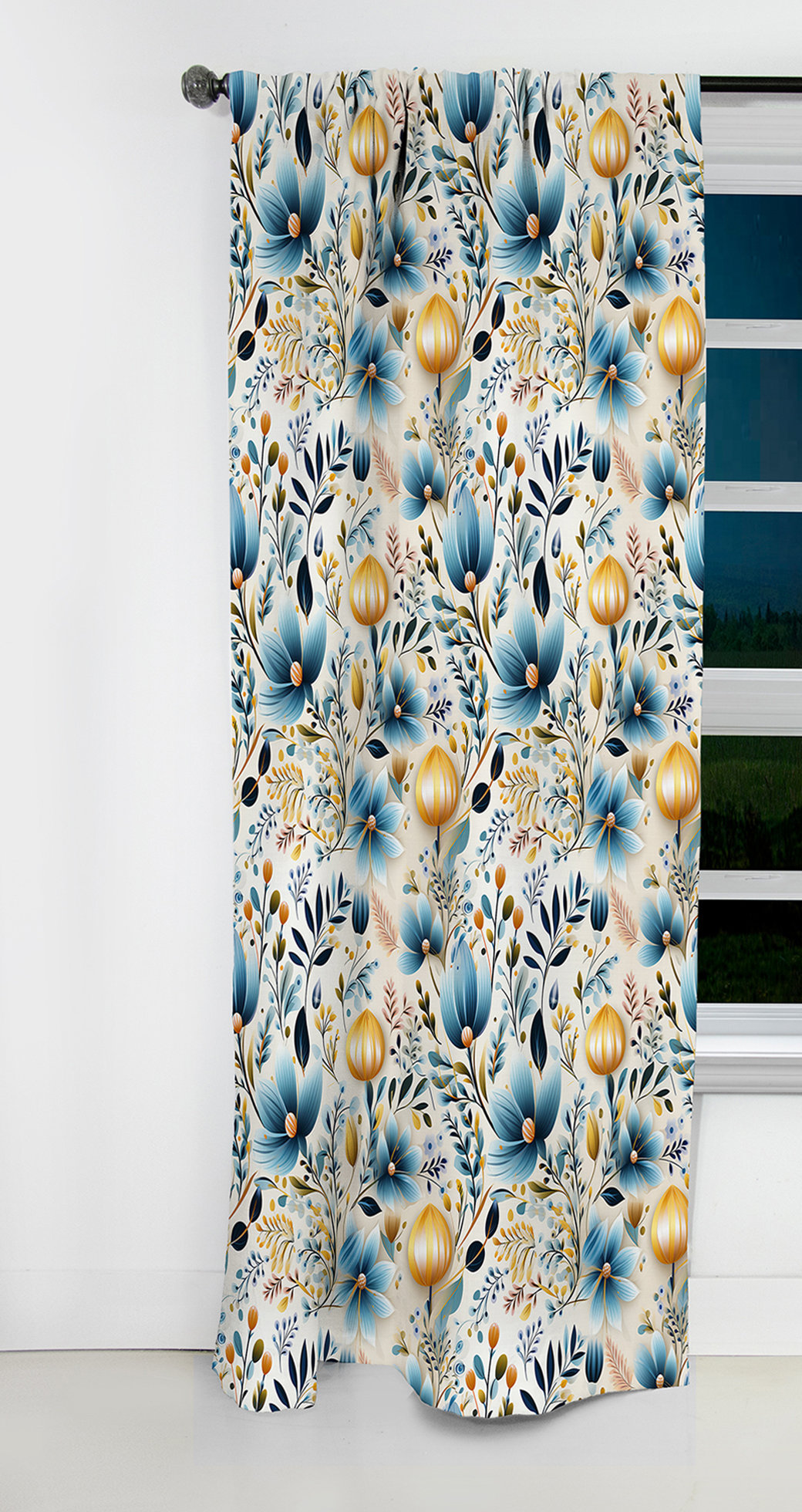 Design Art Scandinavian Simplicity Paisley Pattern II - Floral Curtain ...