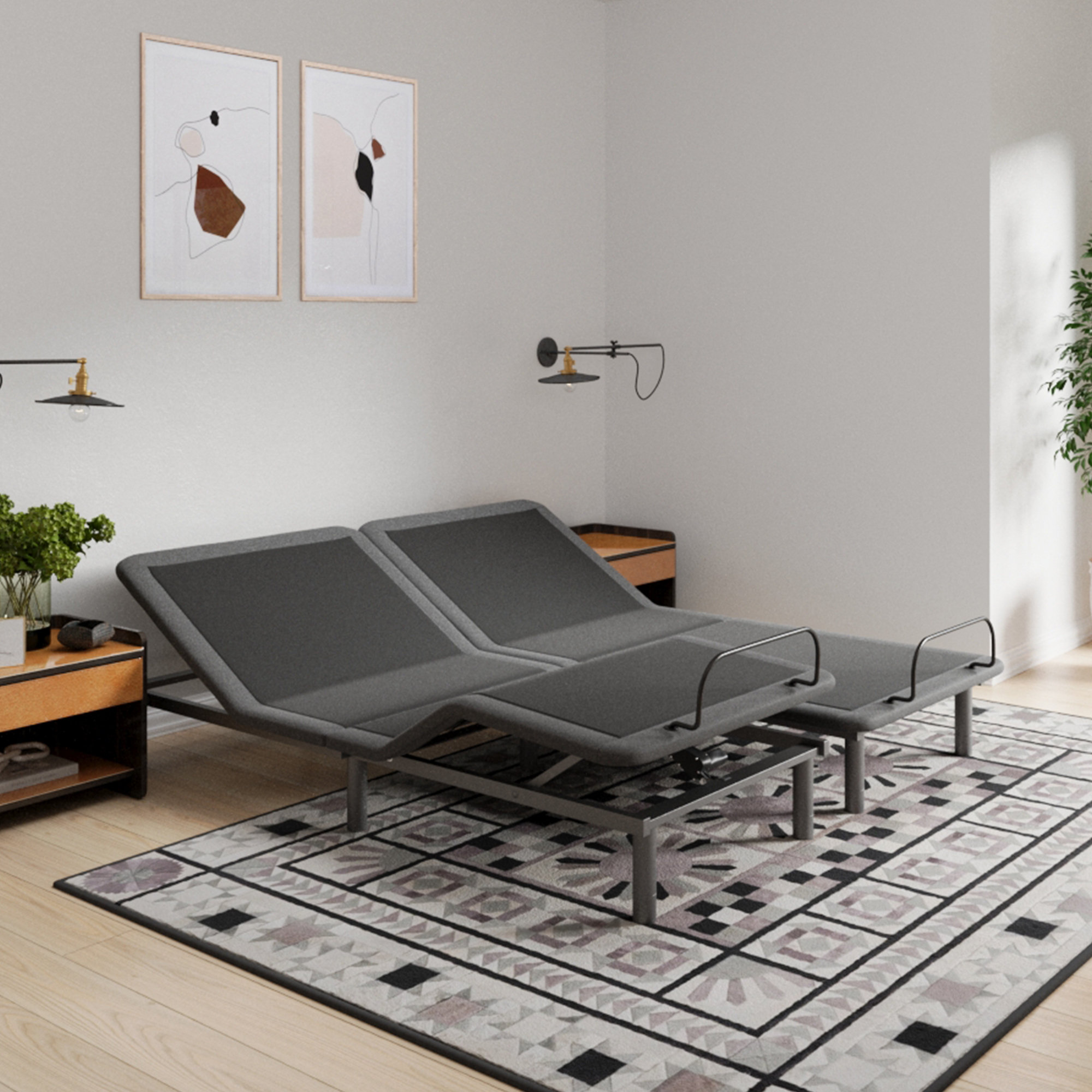 The Twillery Co.® Hartzler Quick Assembly Adjustable Bed Frame with ...