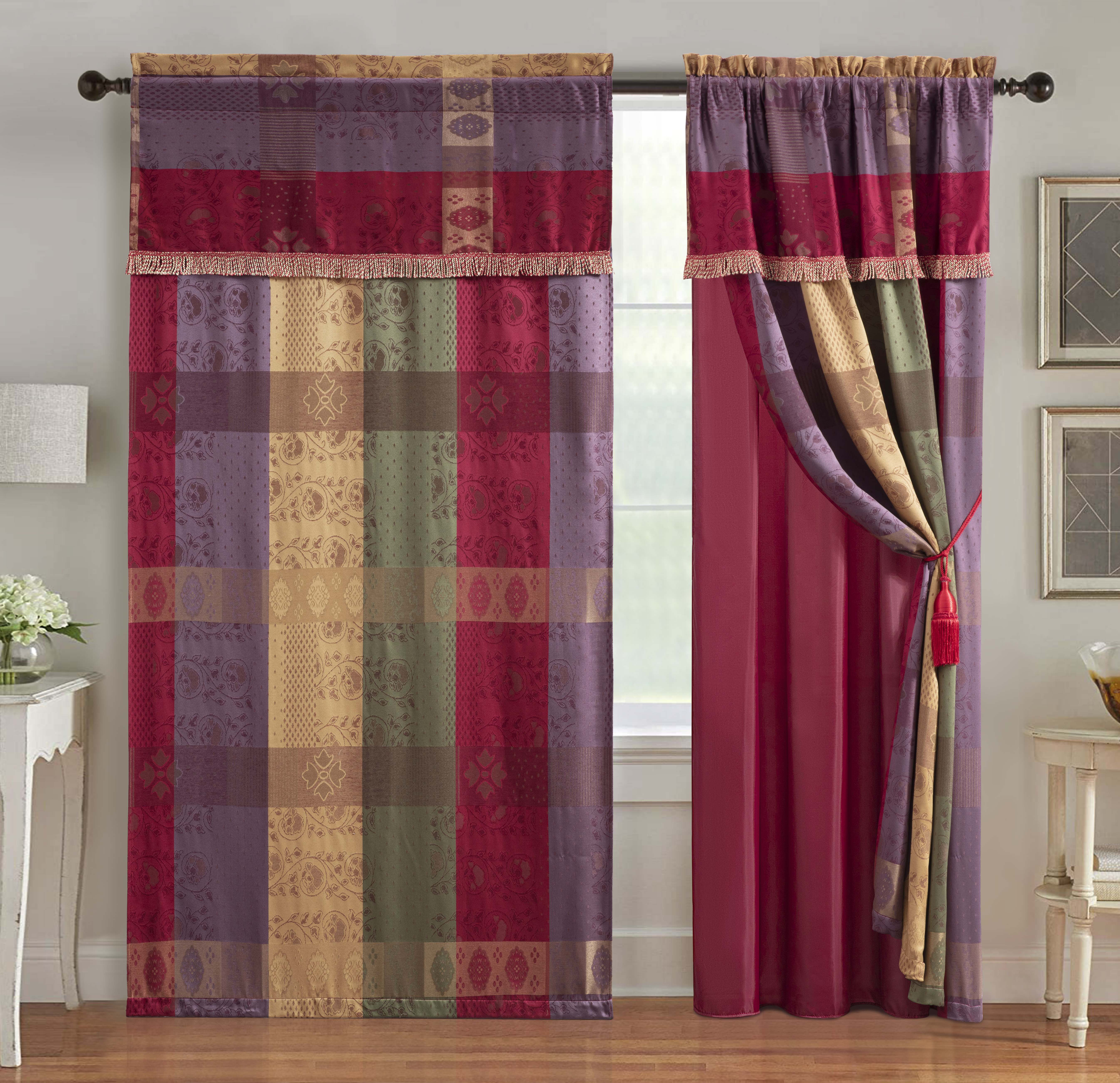 Chezmoi Collection Gitano Floral Patchwork Window Curtain Set | Wayfair
