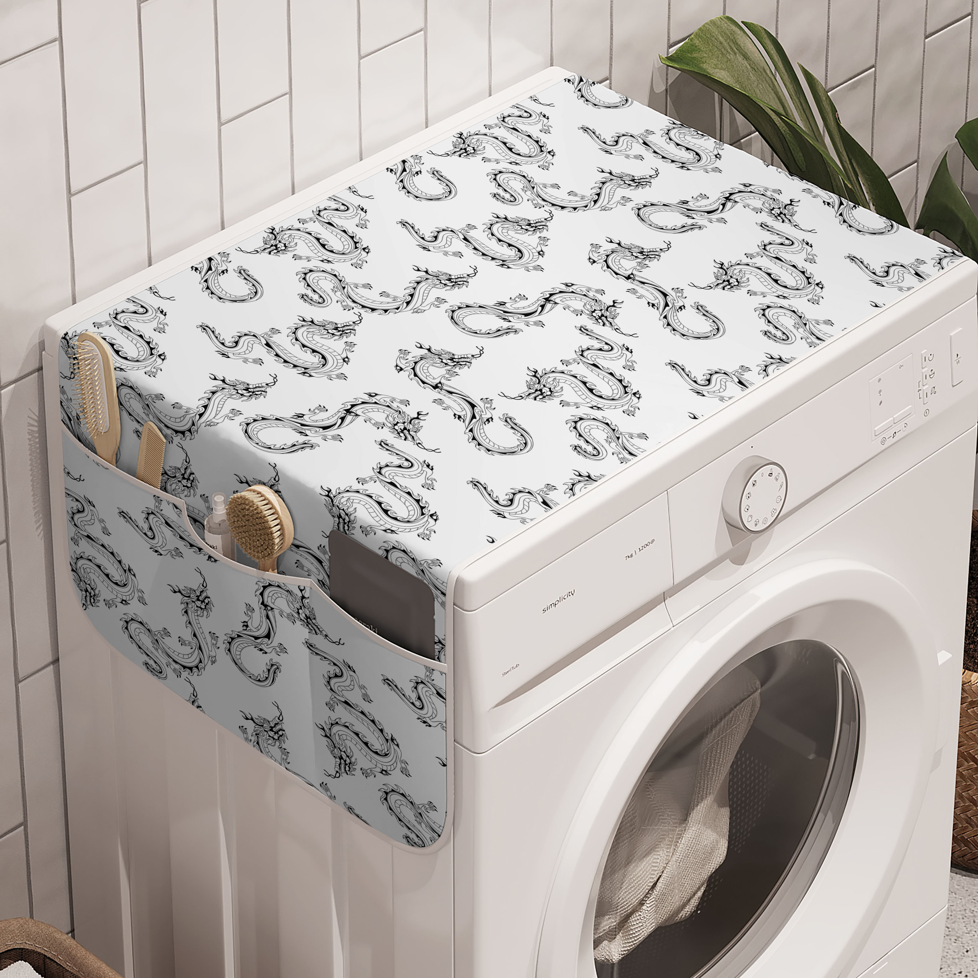 East Urban Home Dragon Washing Machine Organizer Pack of 2 47" x 18.5 ...
