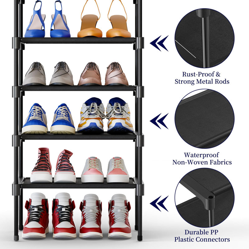 Rebrilliant Stackable Shoe Rack for Closet | Wayfair