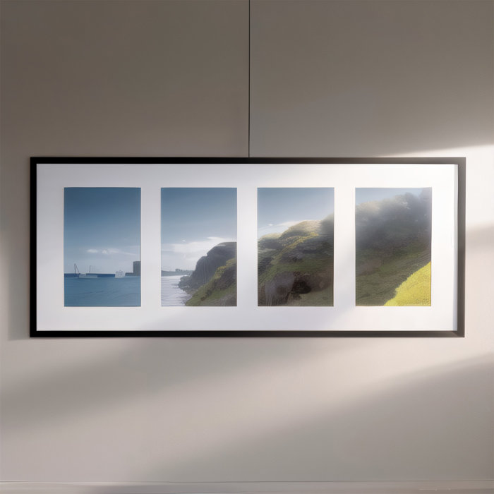 Hokku Designs 8x20 Black Photo Collage Frame, Displays Four 4x6 inch ...