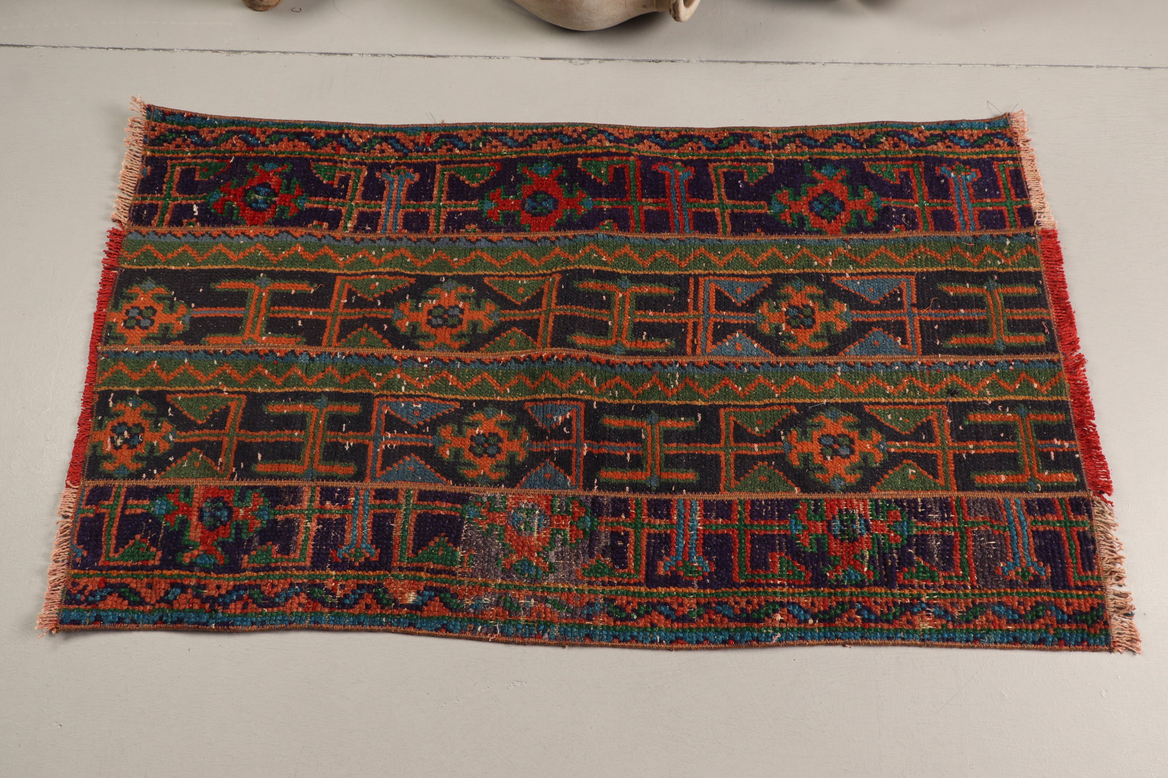Astoria Grand Handwoven Vintage Turkish Door Mat With Colorful ...
